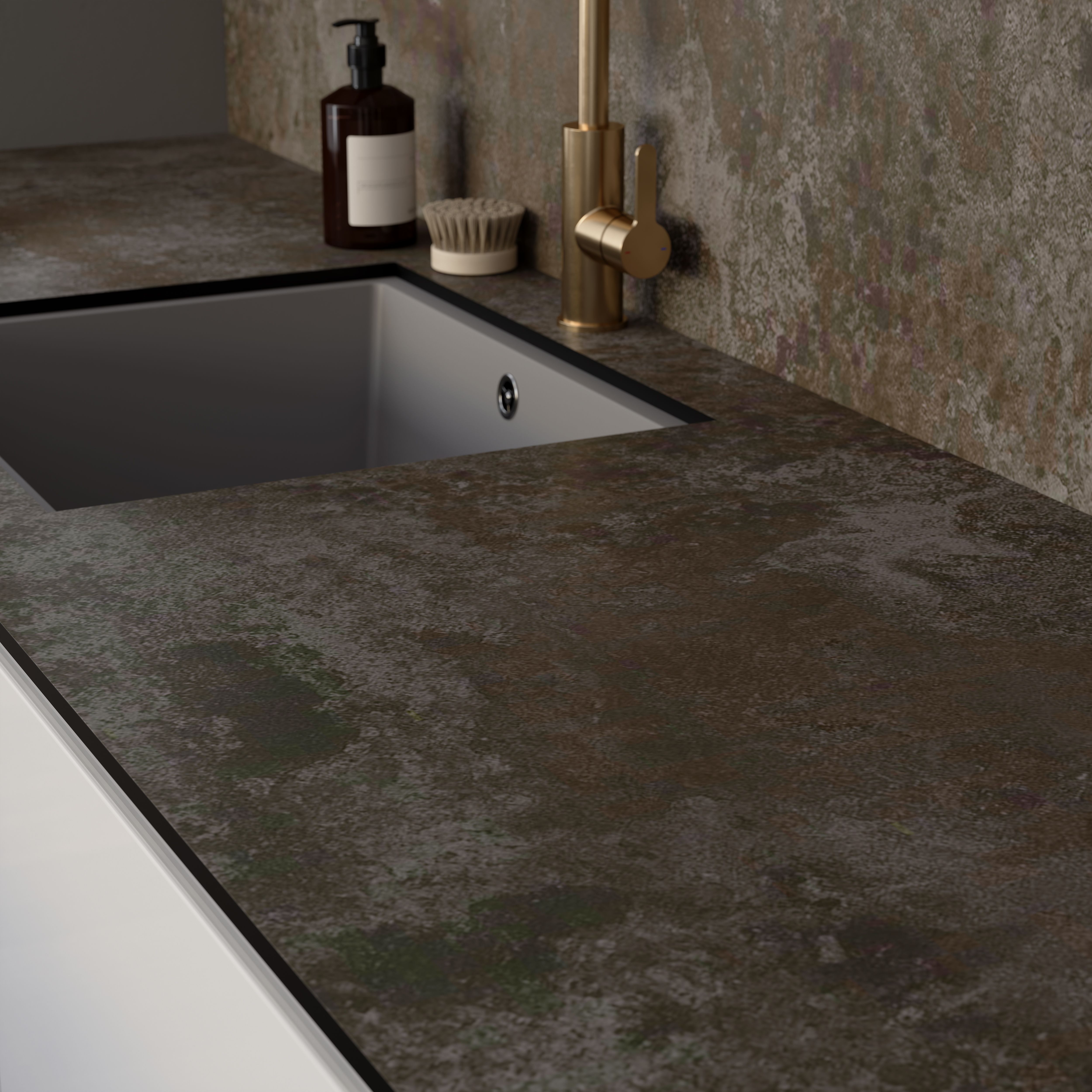 GoodHome Nepeta Multicolour Soapstone effect Compact Laminate Square ...