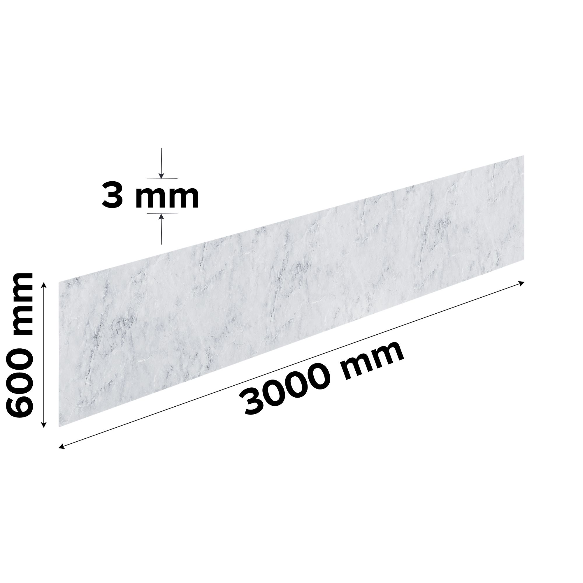 GoodHome Nepeta Venice White Marble effect Melamine Back panel, (H ...