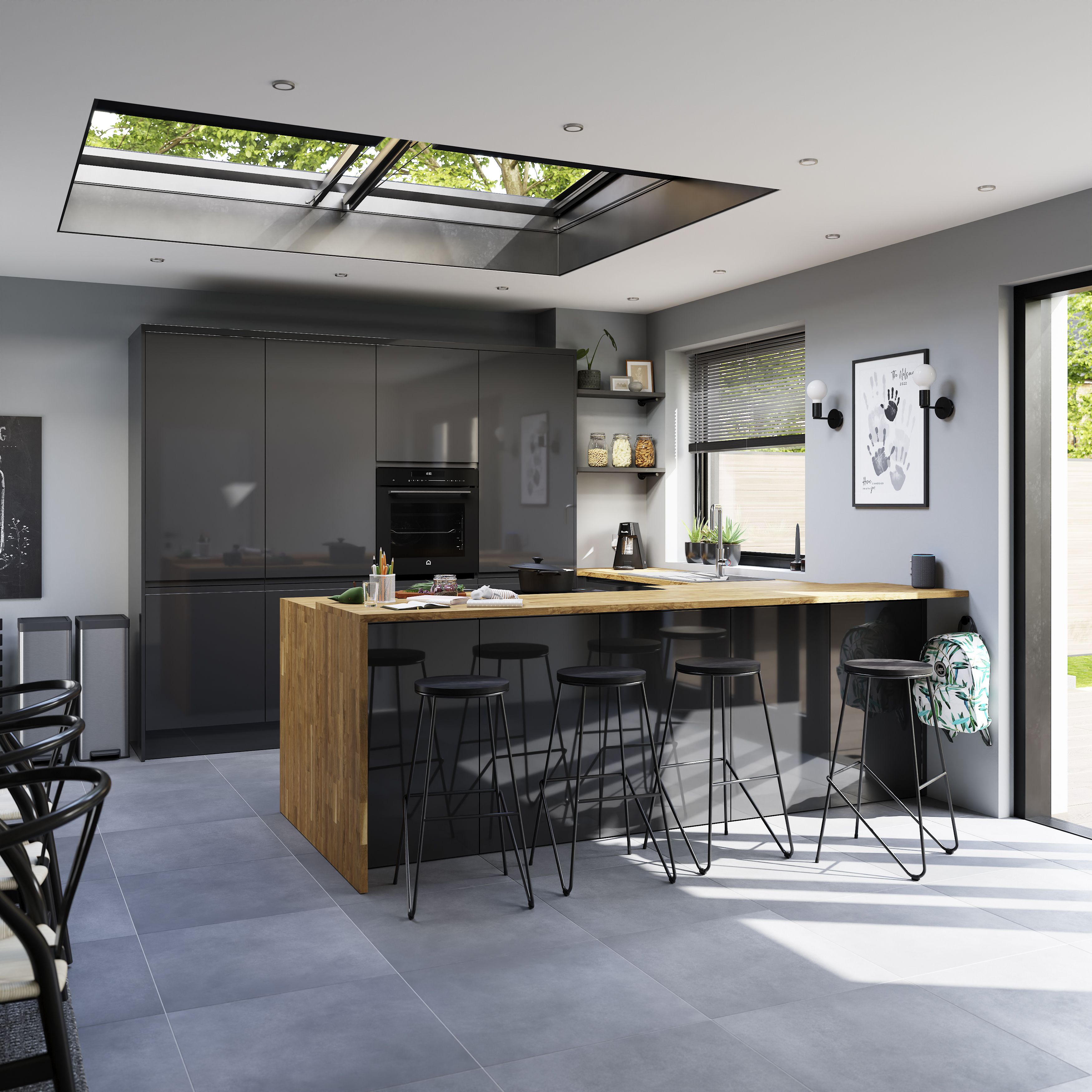 GoodHome Nepeta White Marble effect Compact Laminate Square edge ...