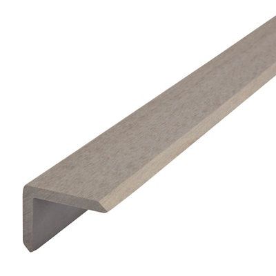GoodHome Neva Solid Composite L-Shape Finishing profile Taupe Grey (L ...