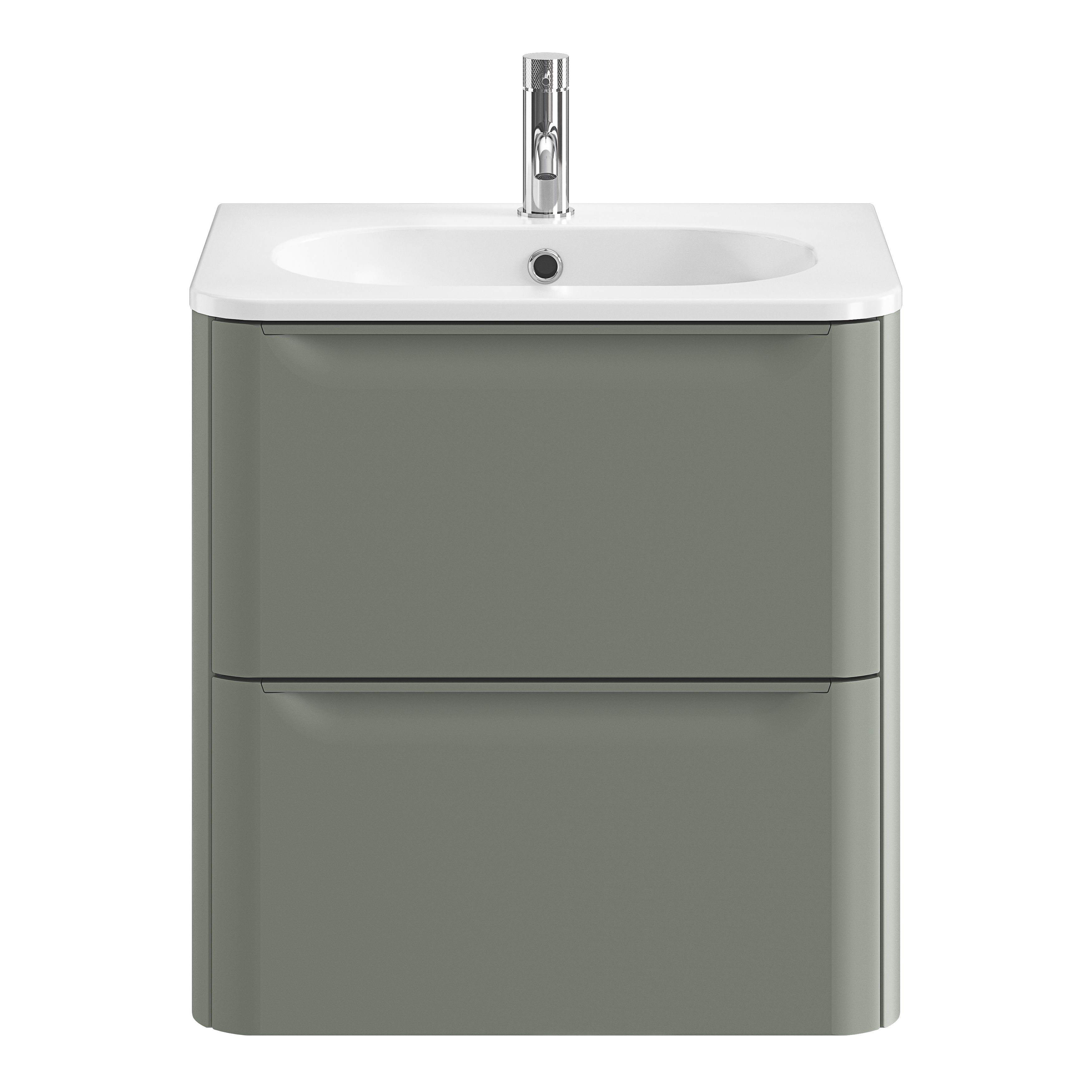 GoodHome Nevado Matt Green Wall-mounted Vanity unit & basin set (W ...