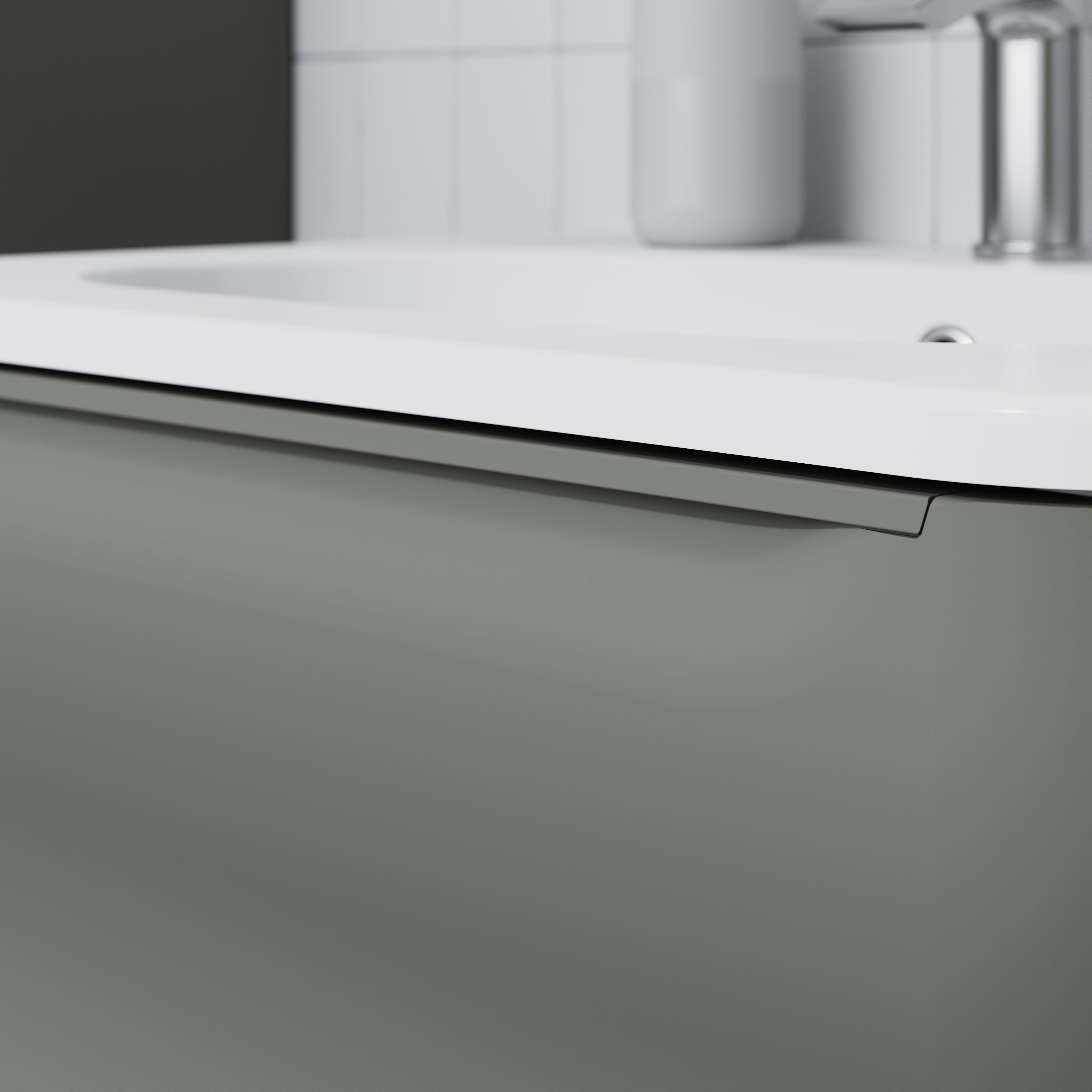 GoodHome Nevado Matt Green Wall-mounted Vanity unit & basin set (W ...