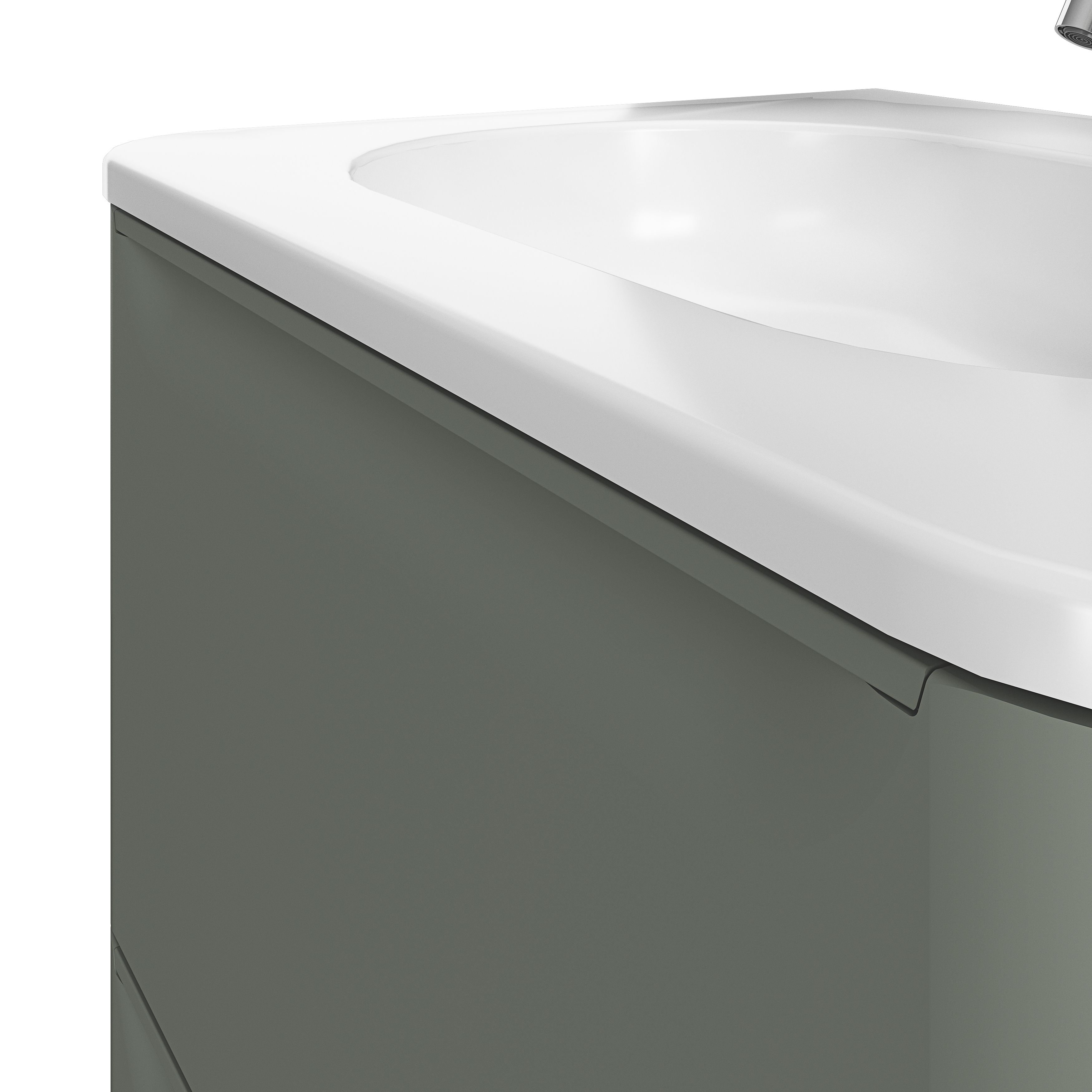 GoodHome Nevado Matt Green Wall-mounted Vanity unit & basin set (W ...