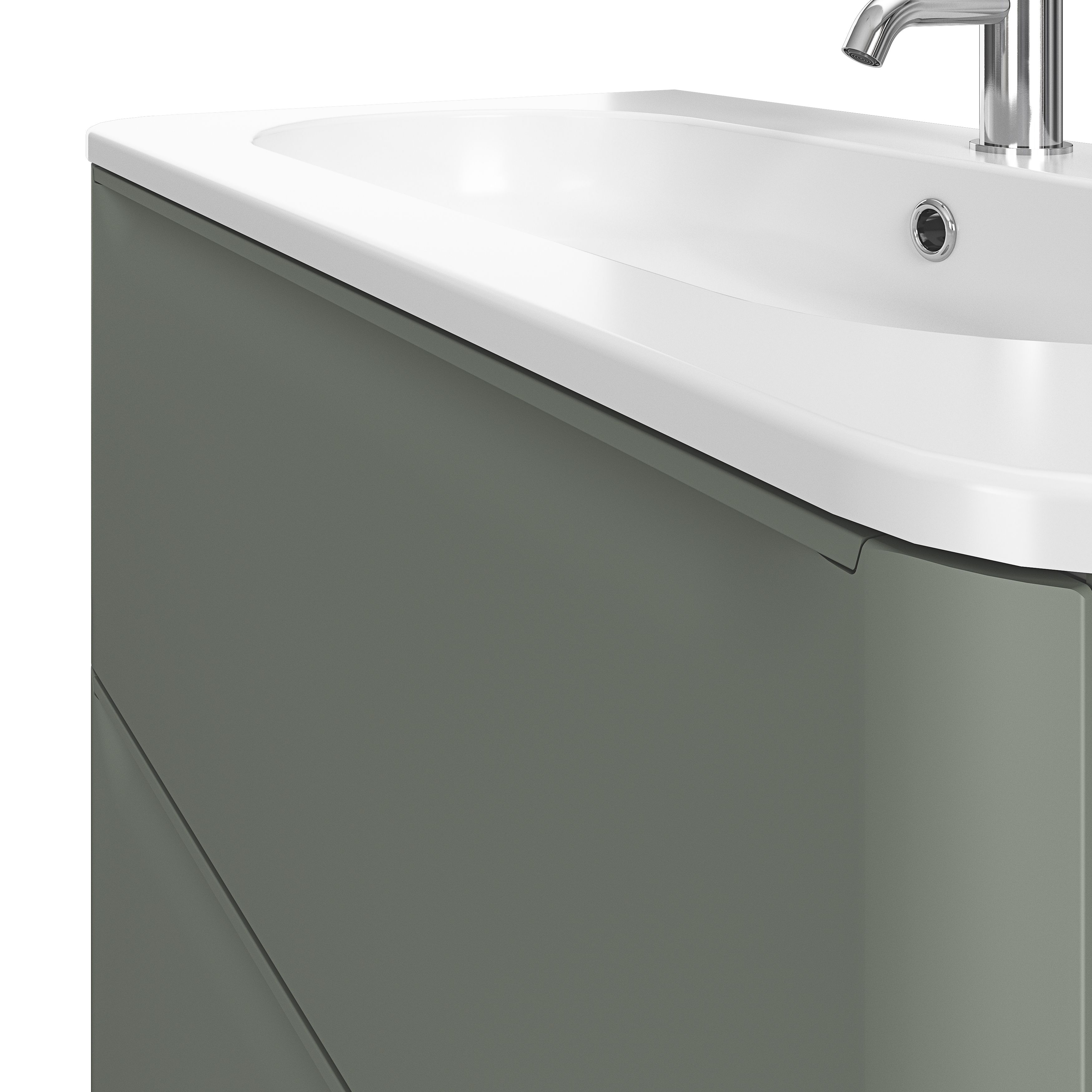 GoodHome Nevado Matt Green Wall-mounted Vanity unit & basin set (W ...