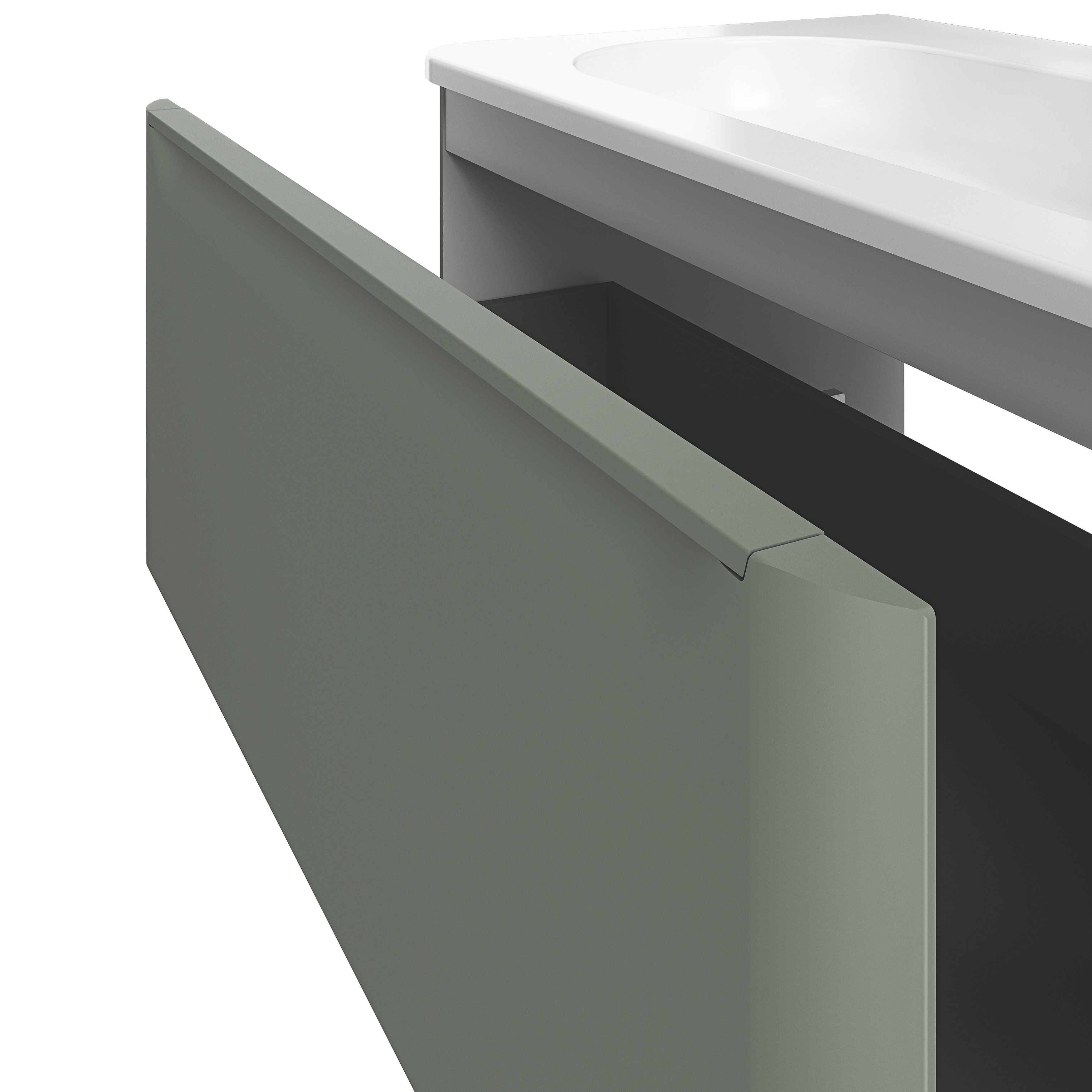 GoodHome Nevado Matt Green Wall-mounted Vanity unit & basin set (W ...