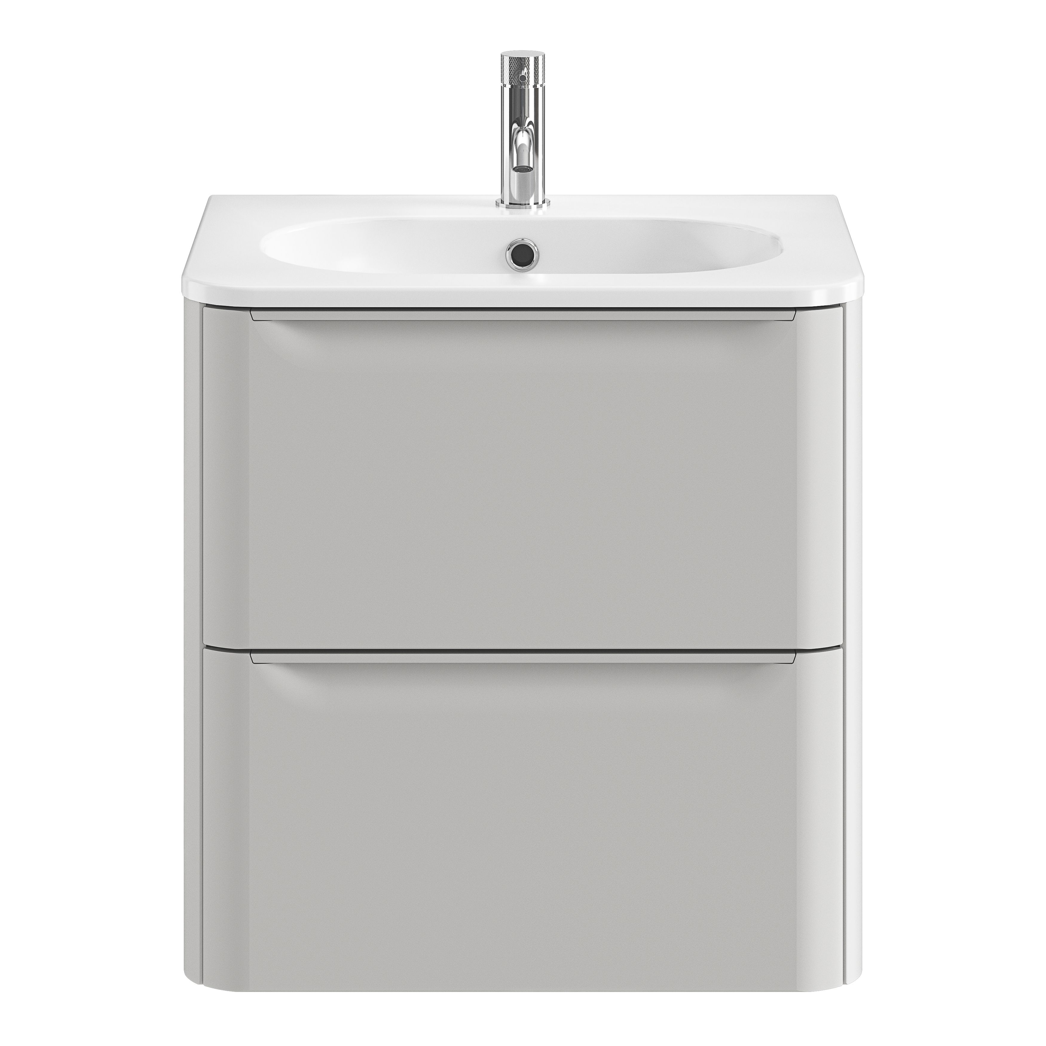 GoodHome Nevado Matt Grey Wall-mounted Vanity unit & basin set (W)600mm ...