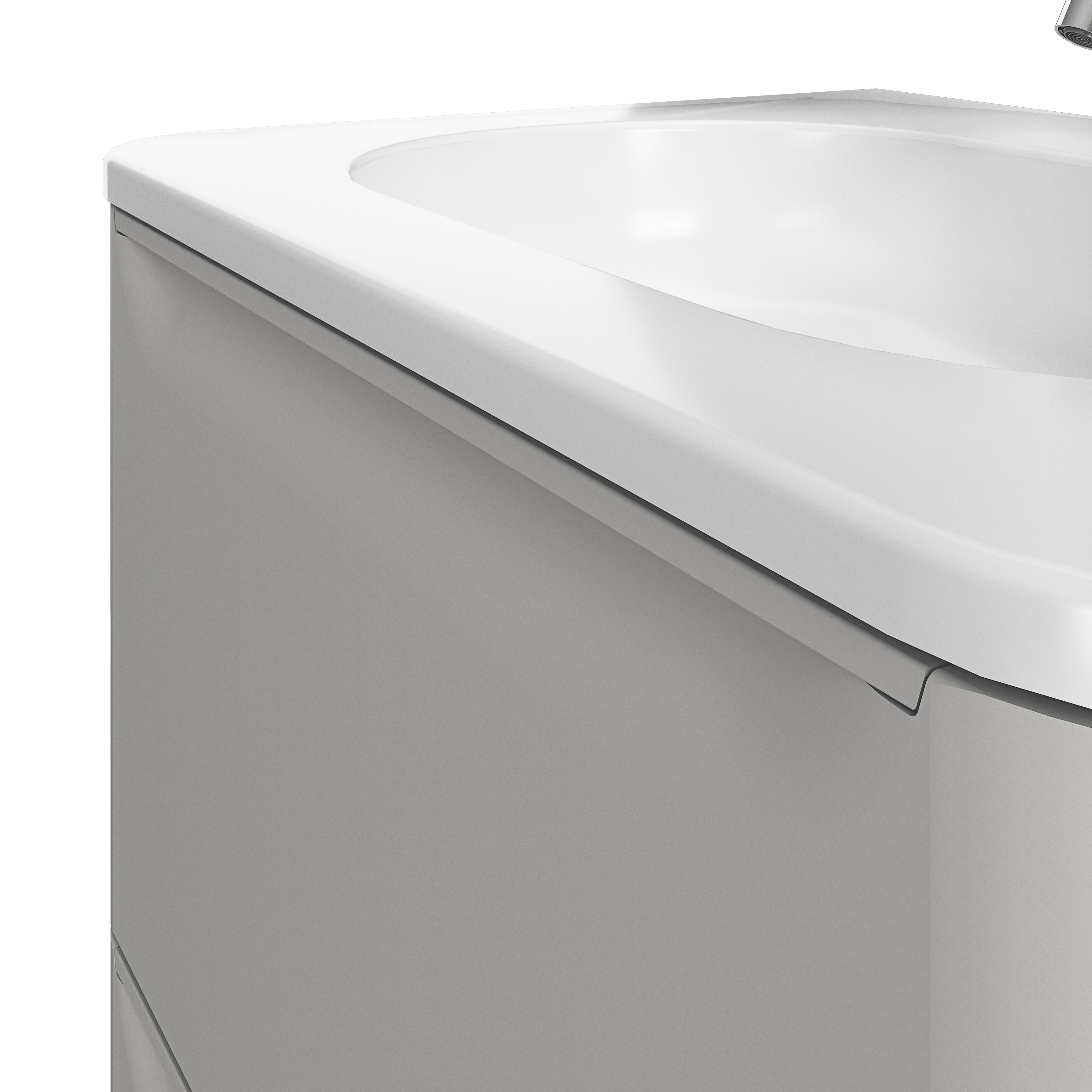 GoodHome Nevado Matt Grey Wall-mounted Vanity unit & basin set (W)600mm ...