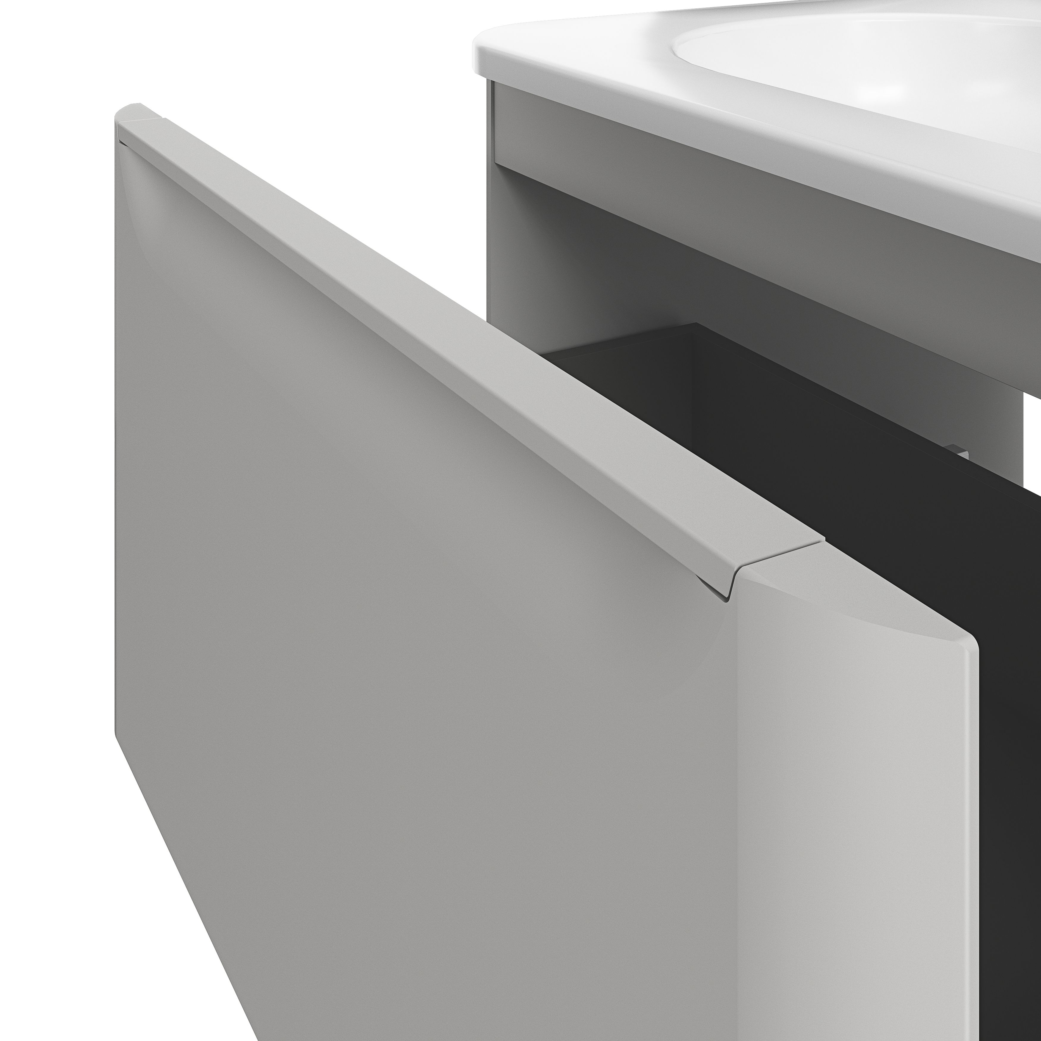 GoodHome Nevado Matt Grey Wall-mounted Vanity unit & basin set (W)600mm ...