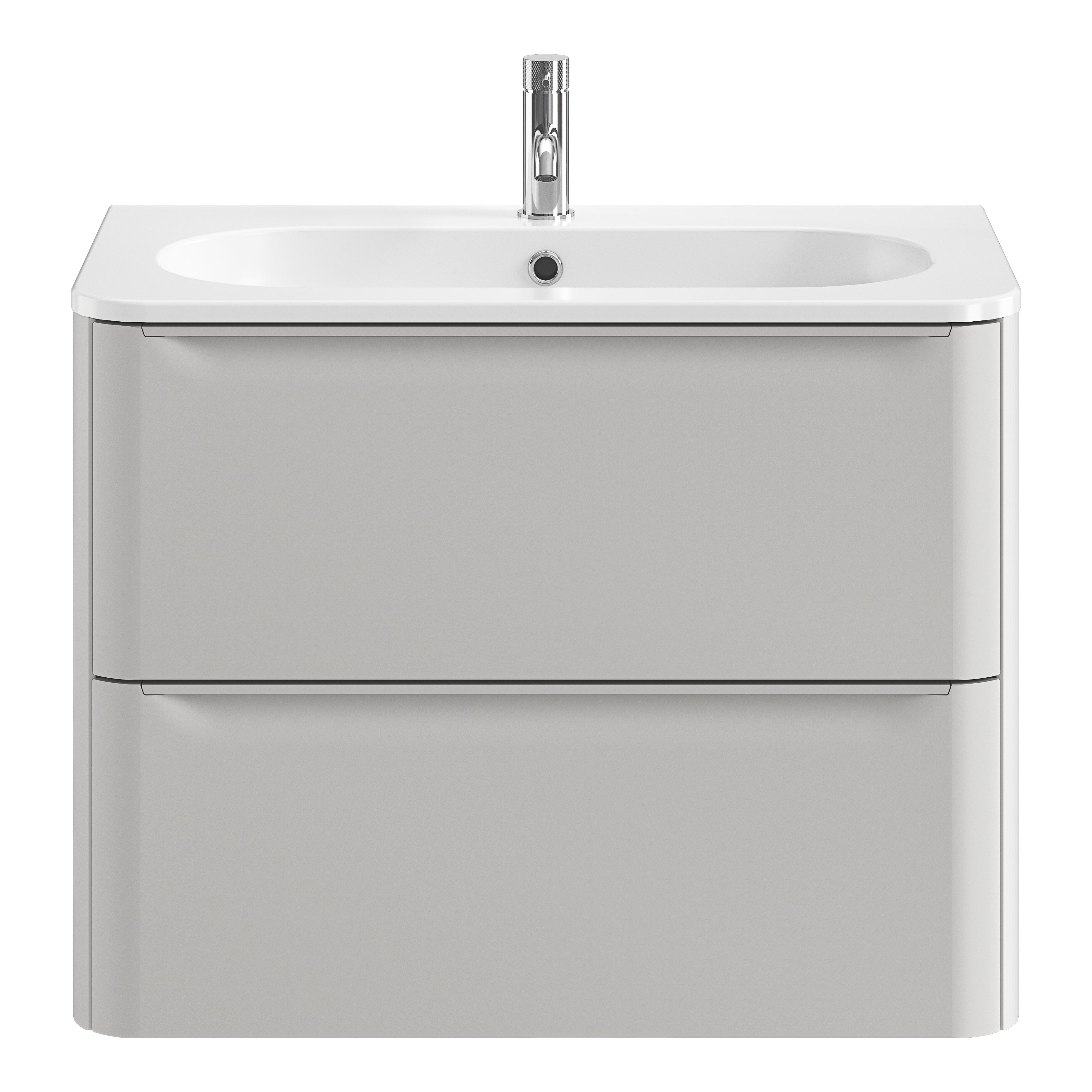 GoodHome Nevado Matt Grey Wall-mounted Vanity unit & basin set (W)800mm ...