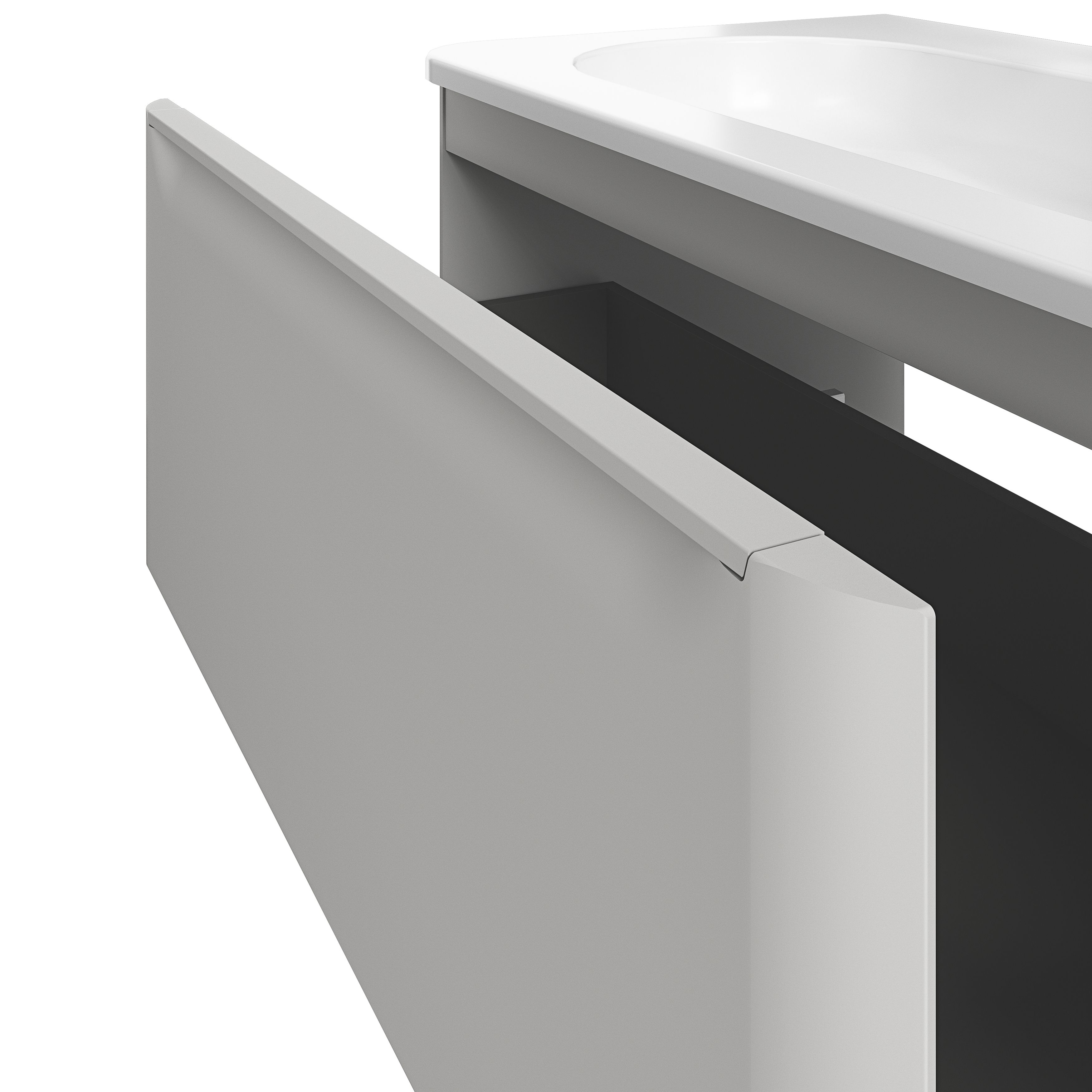 GoodHome Nevado Matt Grey Wall-mounted Vanity unit & basin set (W)800mm ...