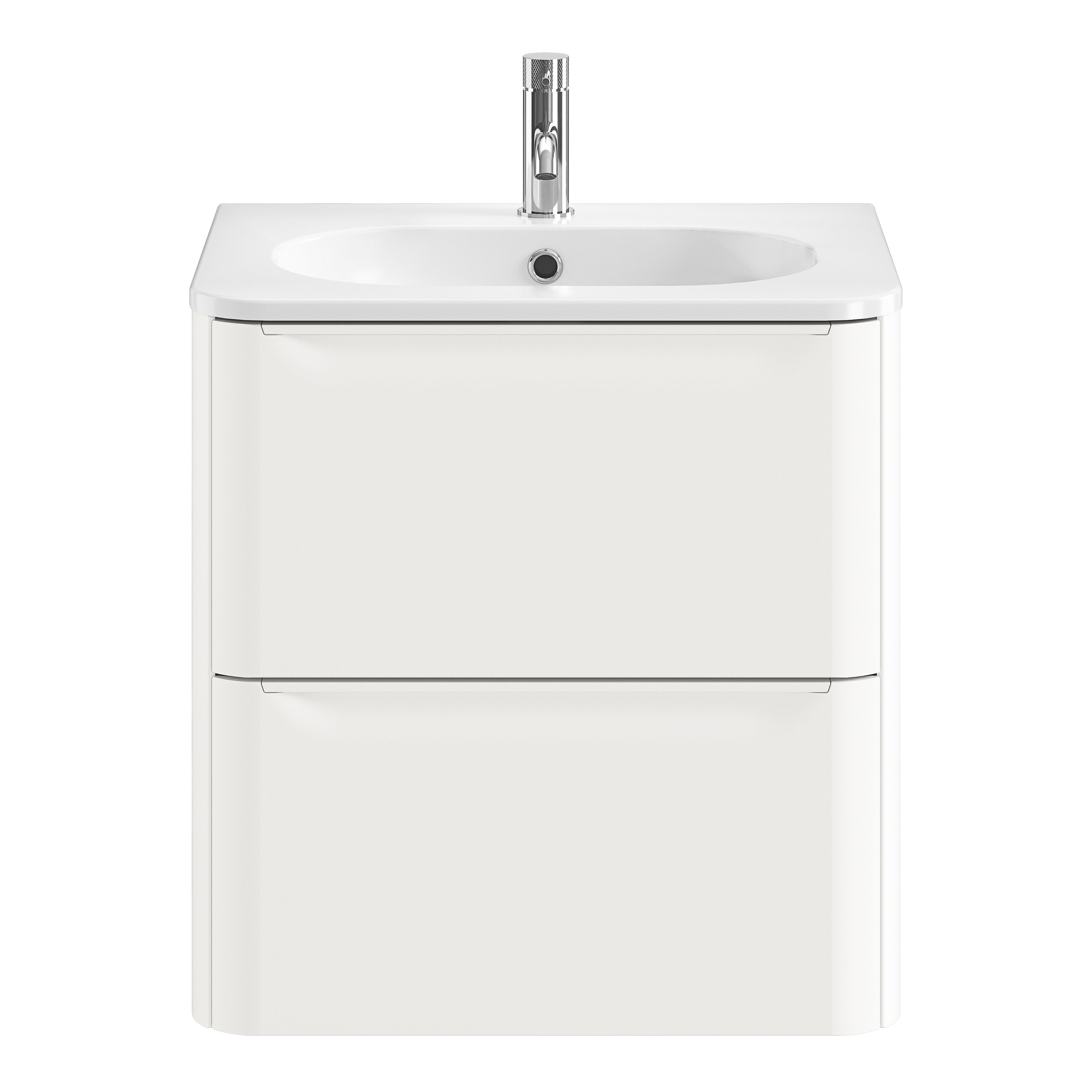GoodHome Nevado Matt White Wall-mounted Vanity unit & basin set (W ...