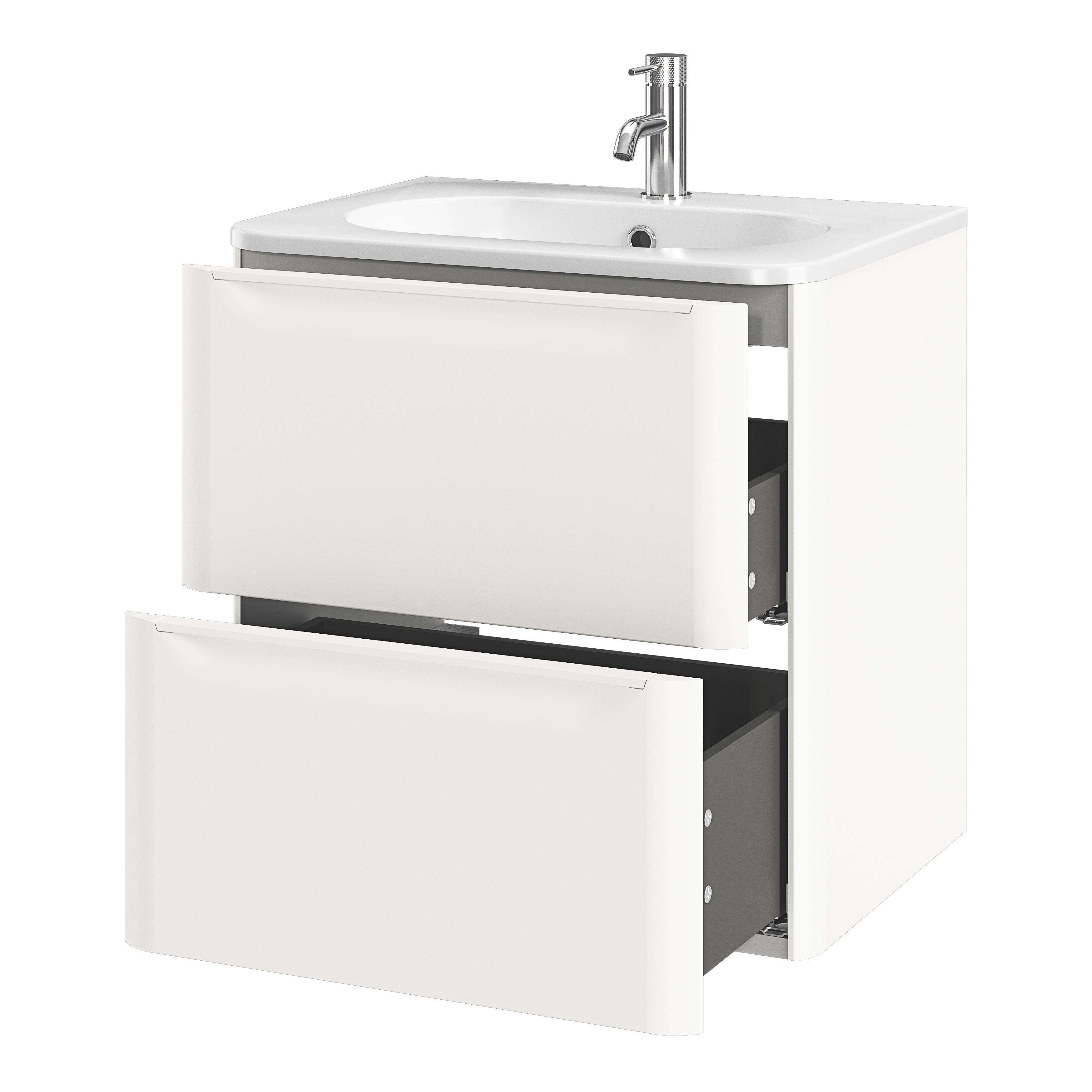 GoodHome Nevado Matt White Wall-mounted Vanity unit & basin set (W ...