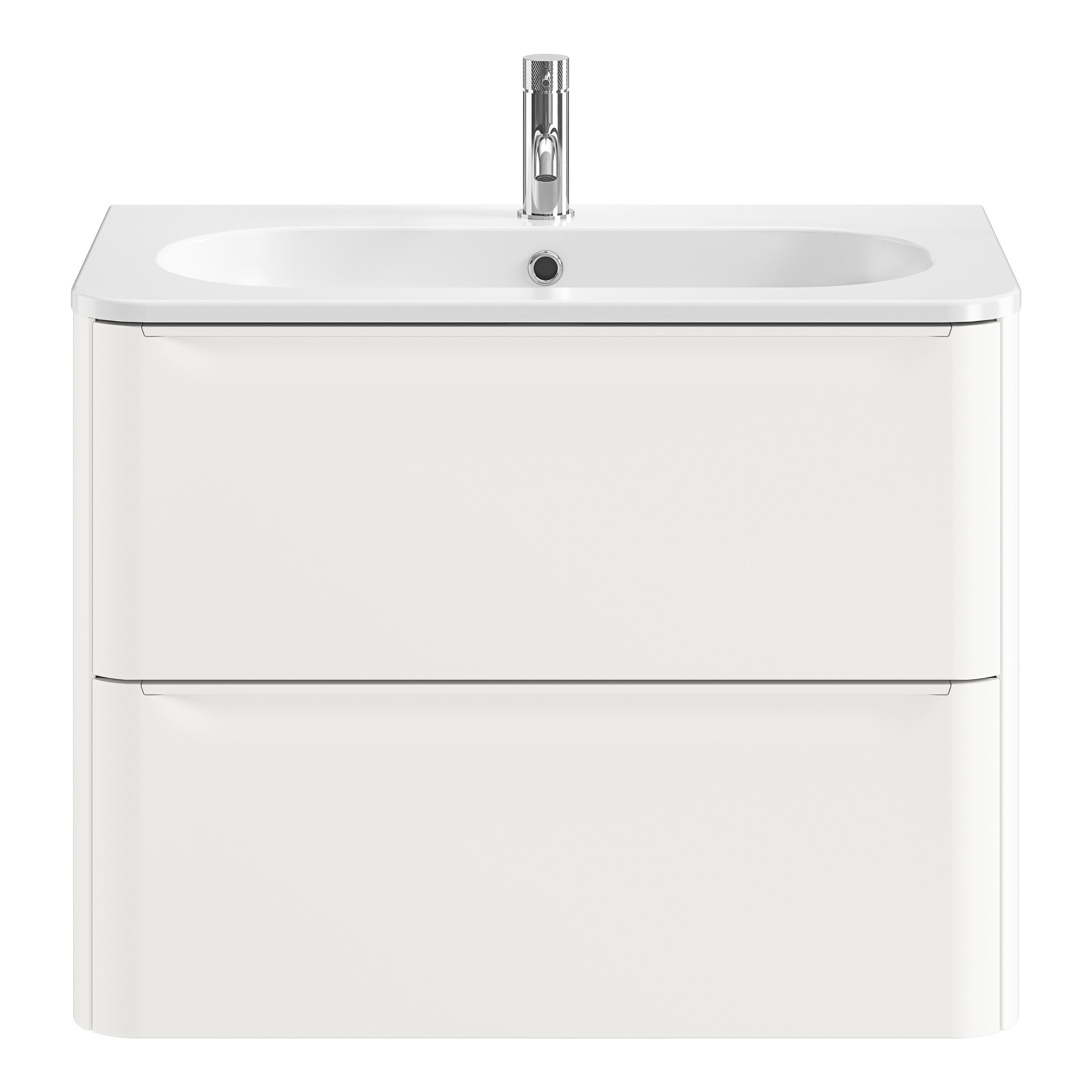 GoodHome Nevado Matt White Wall-mounted Vanity unit & basin set (W ...