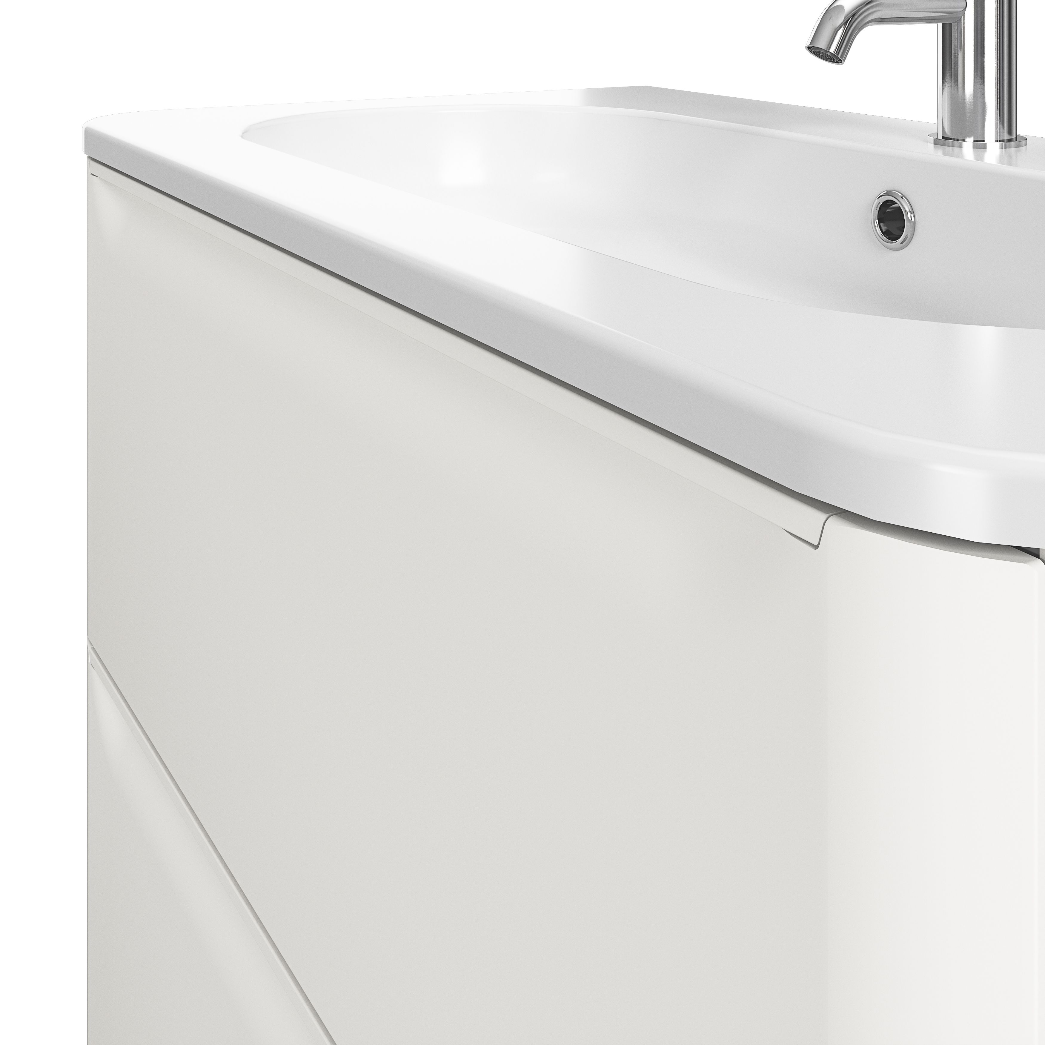 GoodHome Nevado Matt White Wall-mounted Vanity unit & basin set (W ...