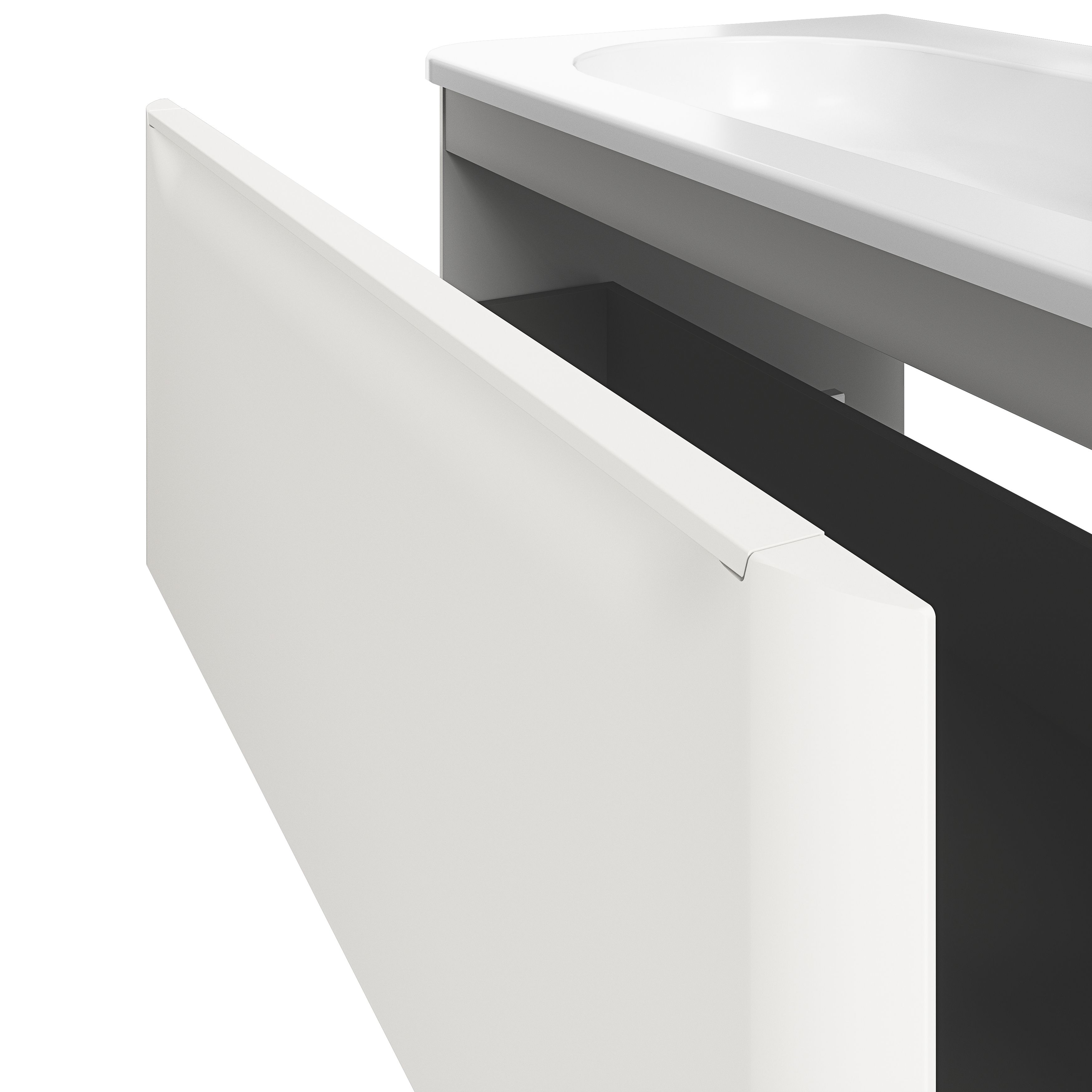 GoodHome Nevado Matt White Wall-mounted Vanity unit & basin set (W ...