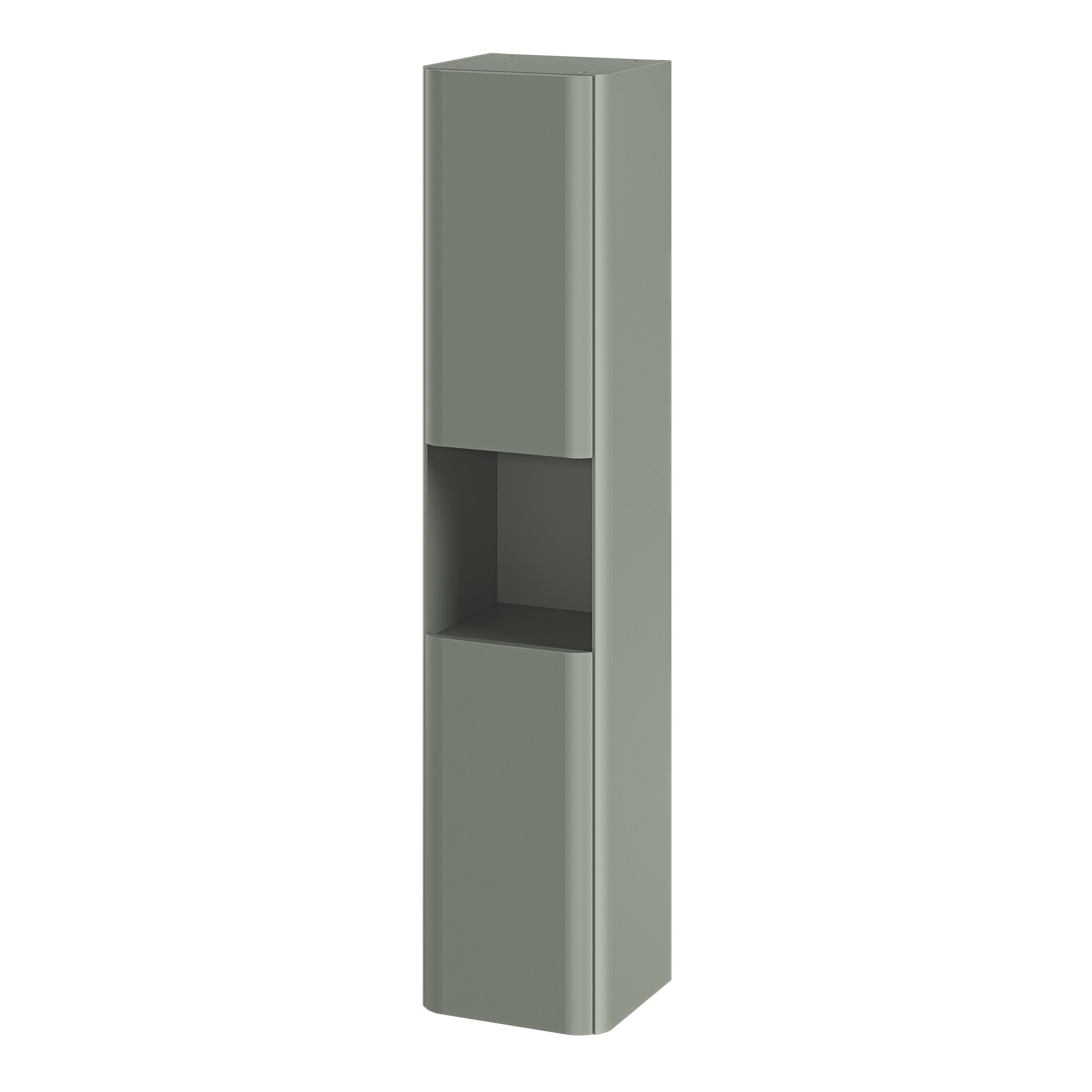 GoodHome Nevado Tall Matt Green Bathroom Double Column cabinet (H)160cm ...