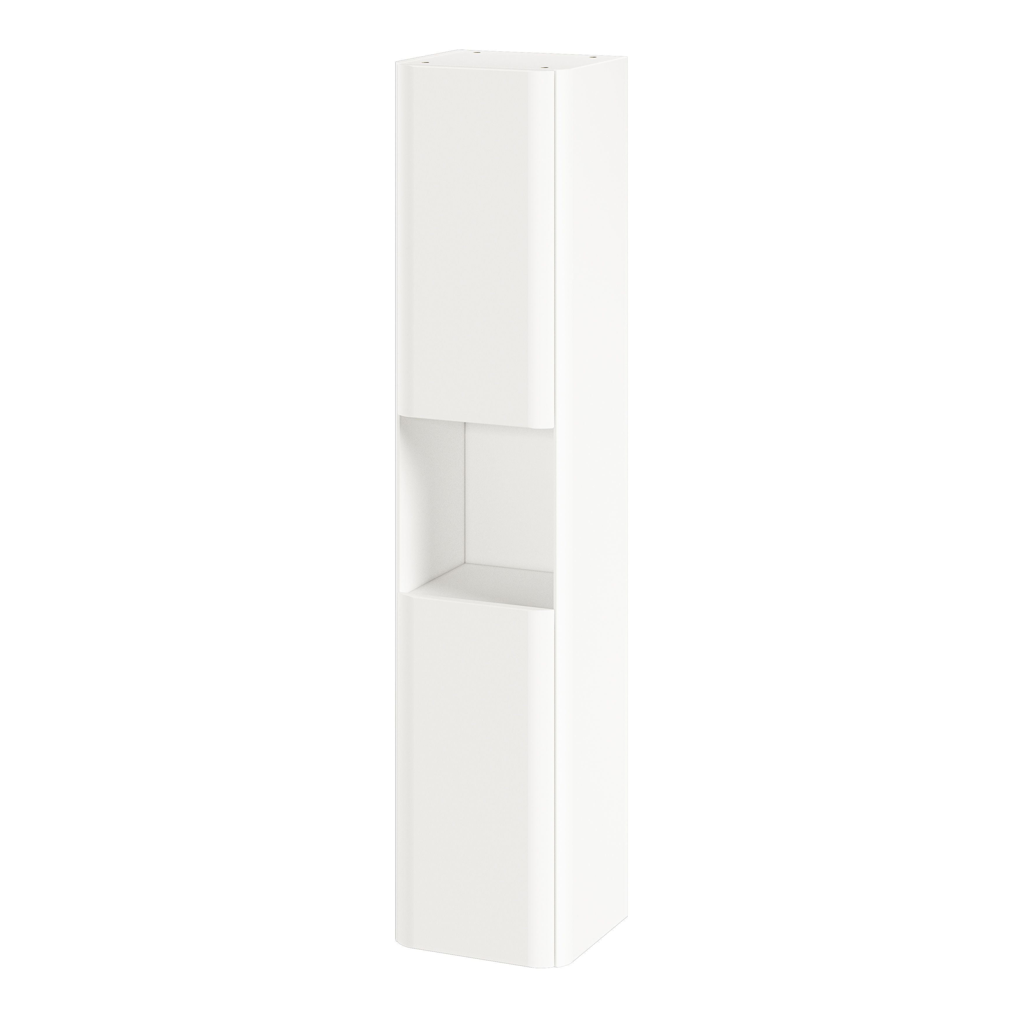 GoodHome Nevado Tall Matt White Double Bathroom Column cabinet (H)160cm ...