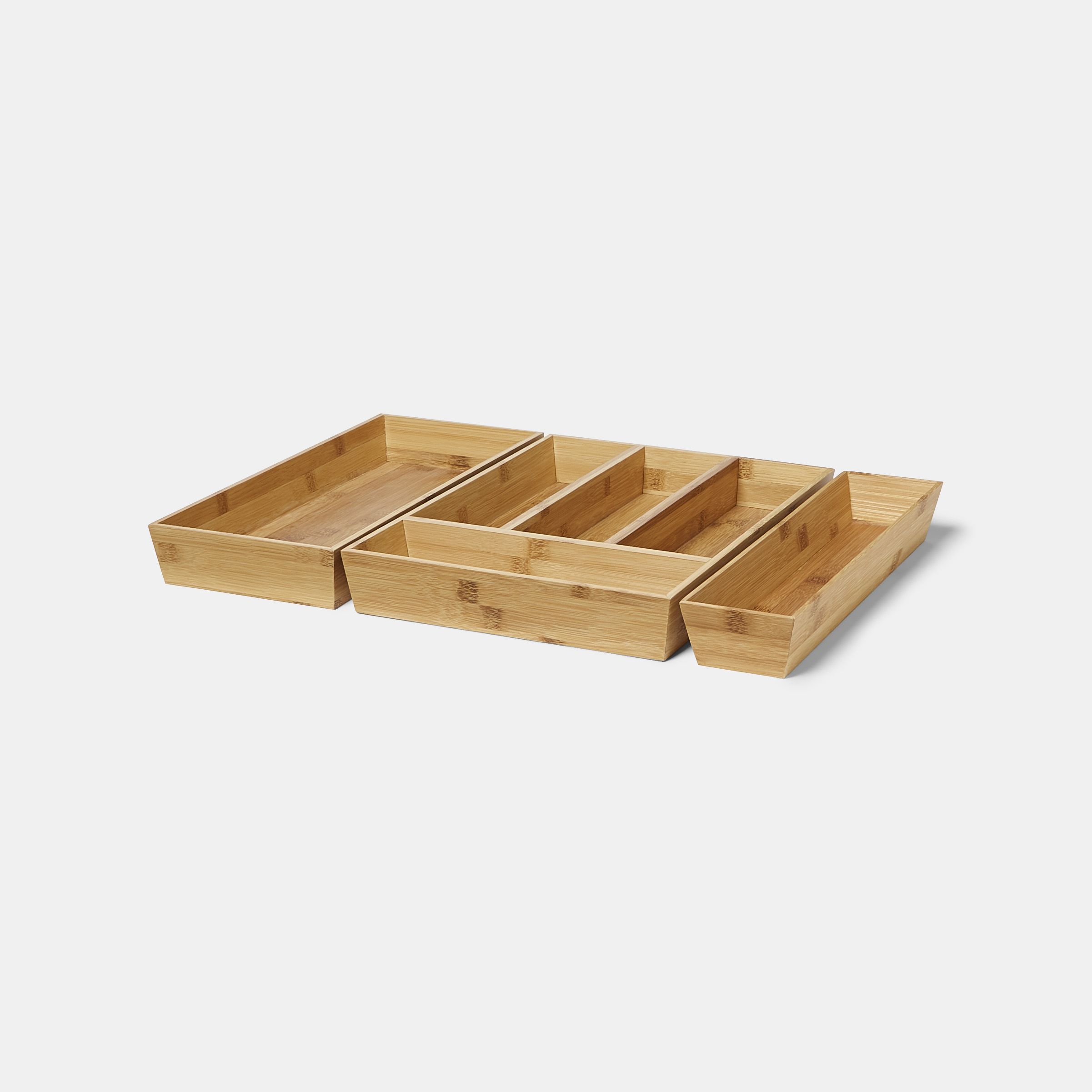 GoodHome Nitaki Natural Bamboo & MDF Cutlery tray, (H)60mm (W)102mm