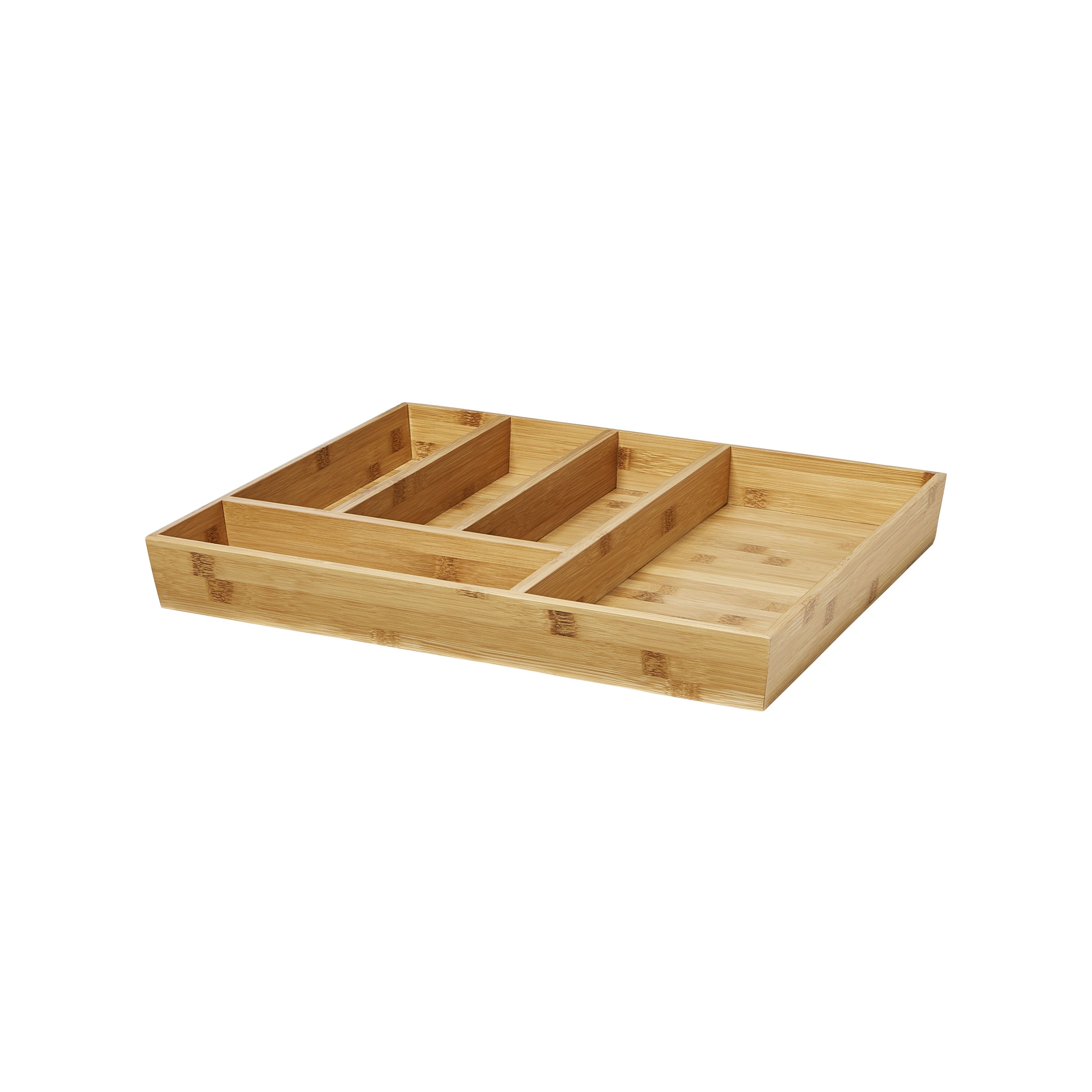 GoodHome Nitaki Natural Bamboo & MDF Cutlery tray, (H)60mm (W)514mm