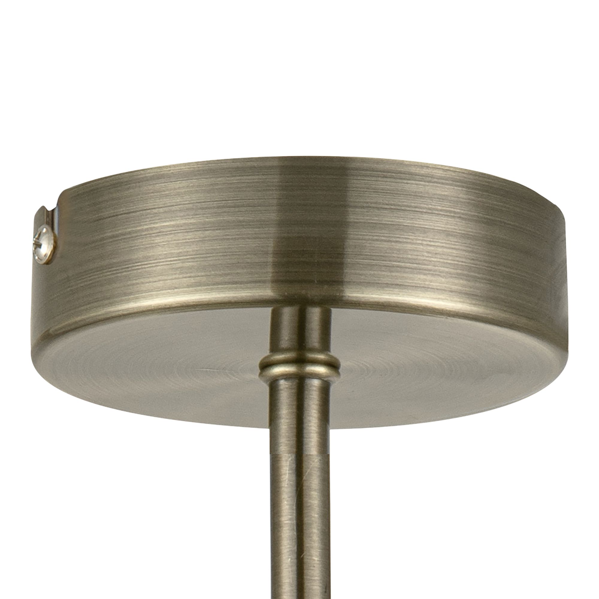 GoodHome Nunbird Satin Fabric & metal Oatmeal Antique brass effect 3 ...