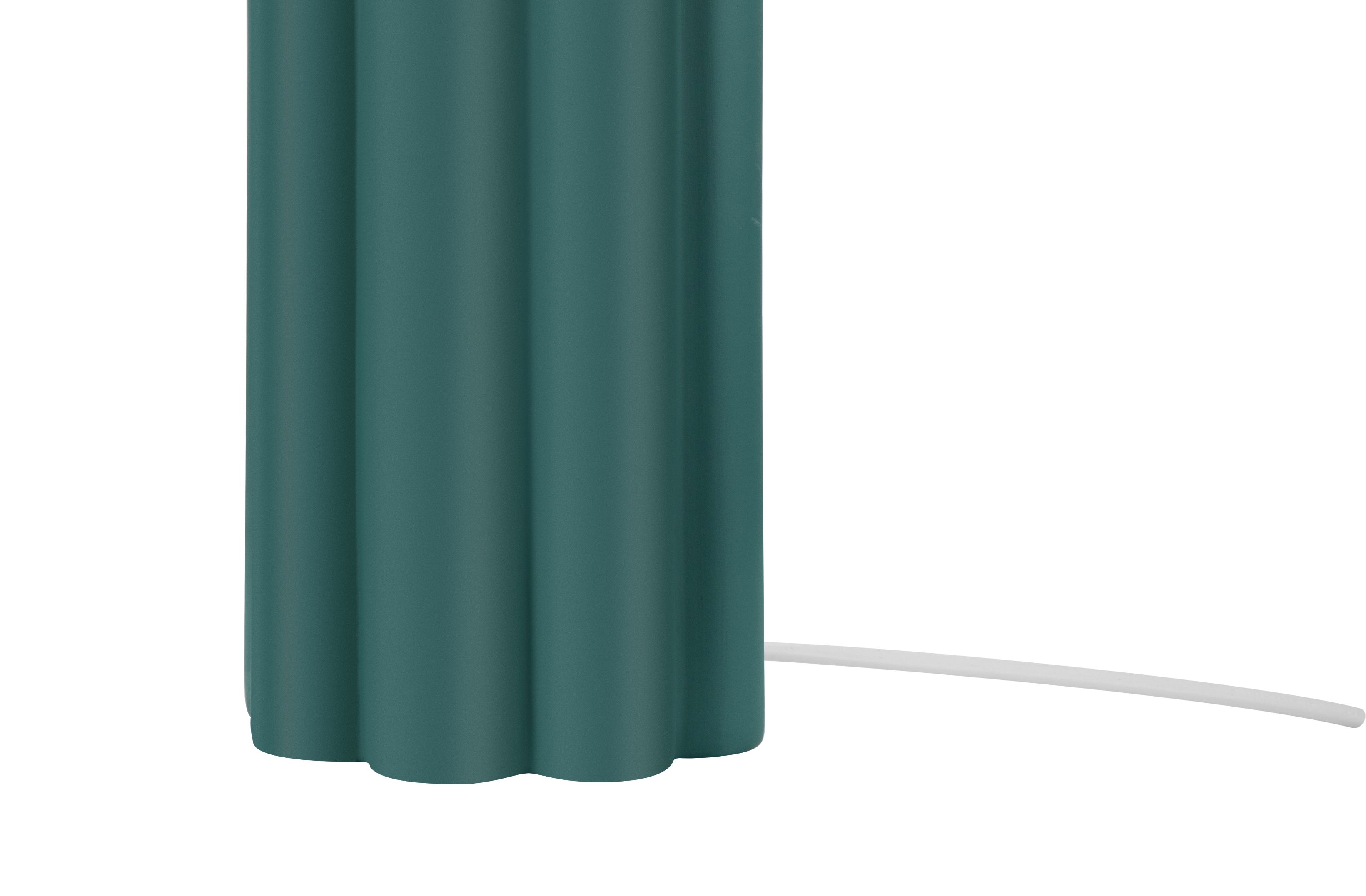 GoodHome Nuneaton Green & white Antique brass effect Straight Table lamp