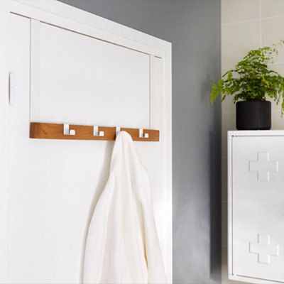 GoodHome Oak Hook rail, (L)88mm (H)300mm | DIY at B&Q