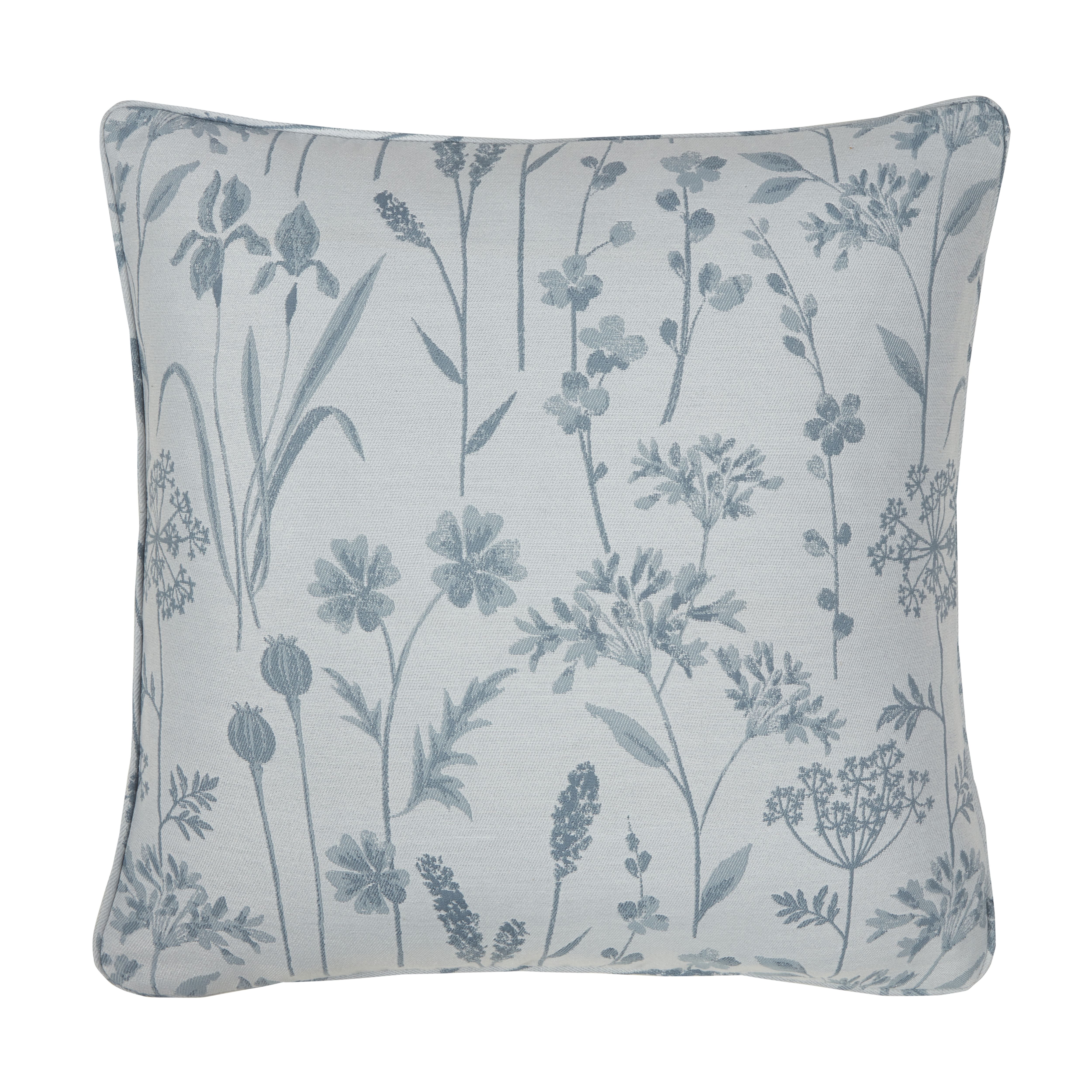 GoodHome Otema Light blue Floral Indoor Cushion (L)43cm x (W)43cm | DIY ...
