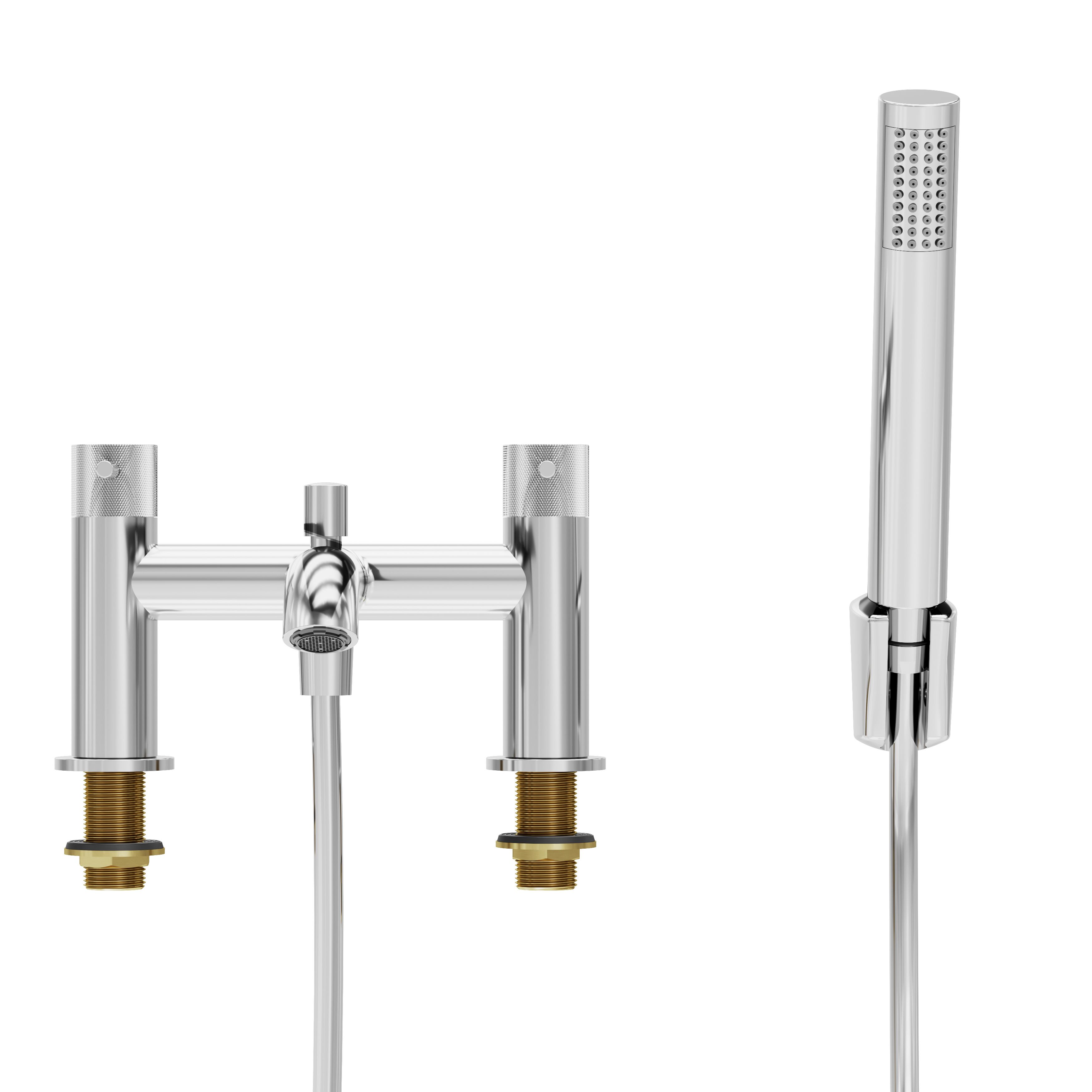 GoodHome Owens Gloss Chrome effect Deck-mounted Bath mixer tap with ...