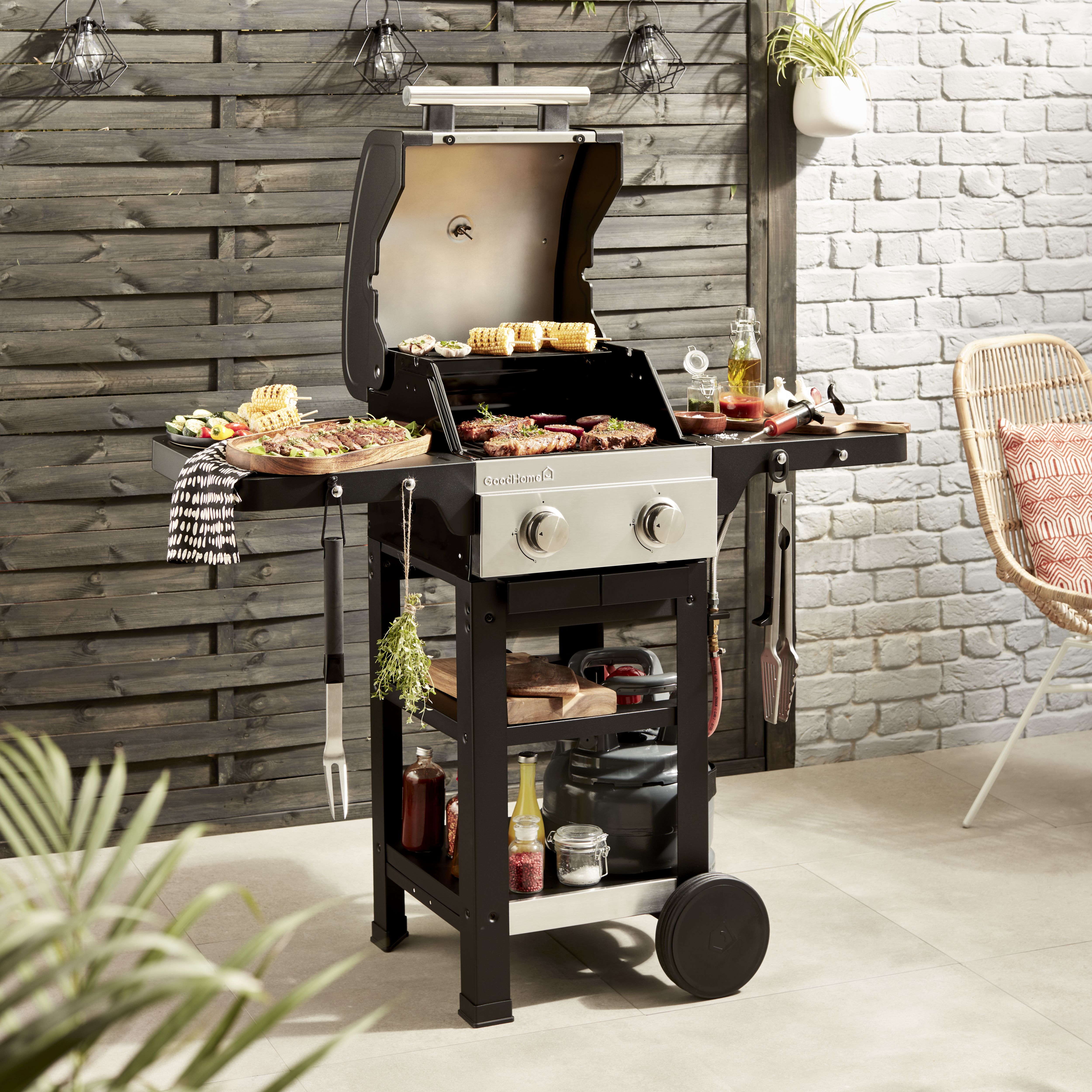 GoodHome Owsley 2.0 Black 2 burner Gas BBQ