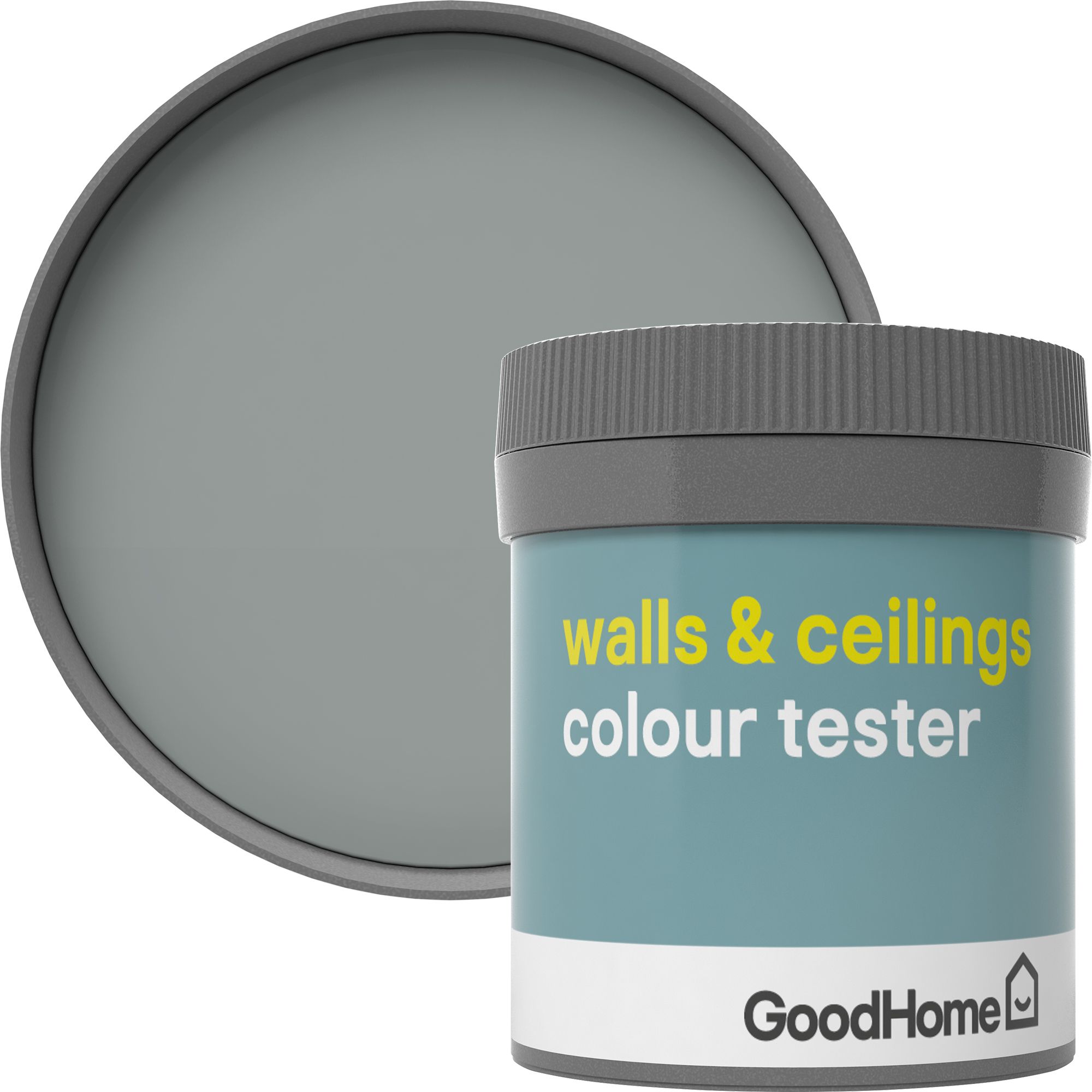 GoodHome paint Grey Matt Wall & ceiling Emulsion paint, 50ml Tester pot