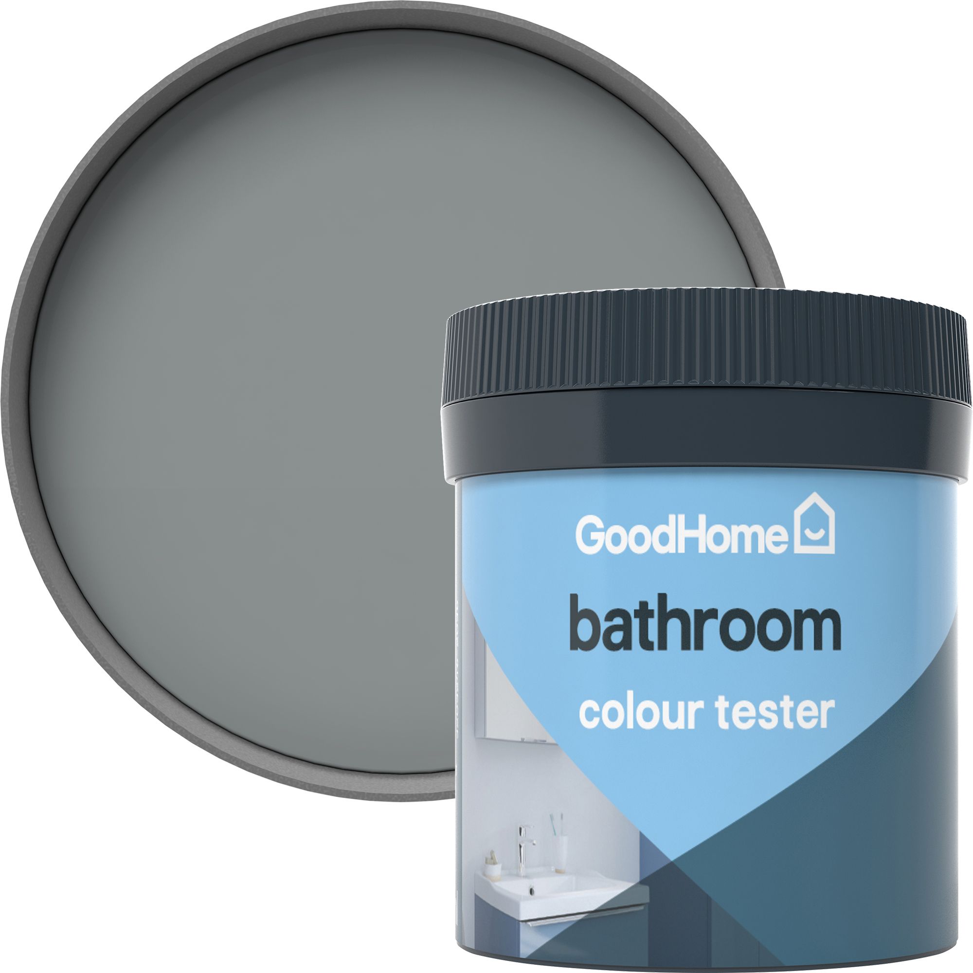 GoodHome paint Grey Soft sheen Wall & ceiling Emulsion paint, 50ml ...