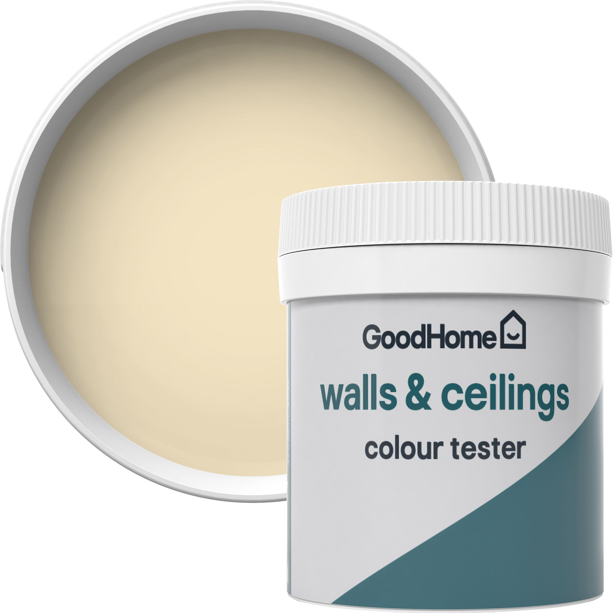 GoodHome paint Off White Matt Wall & ceiling Emulsion paint, 50ml ...