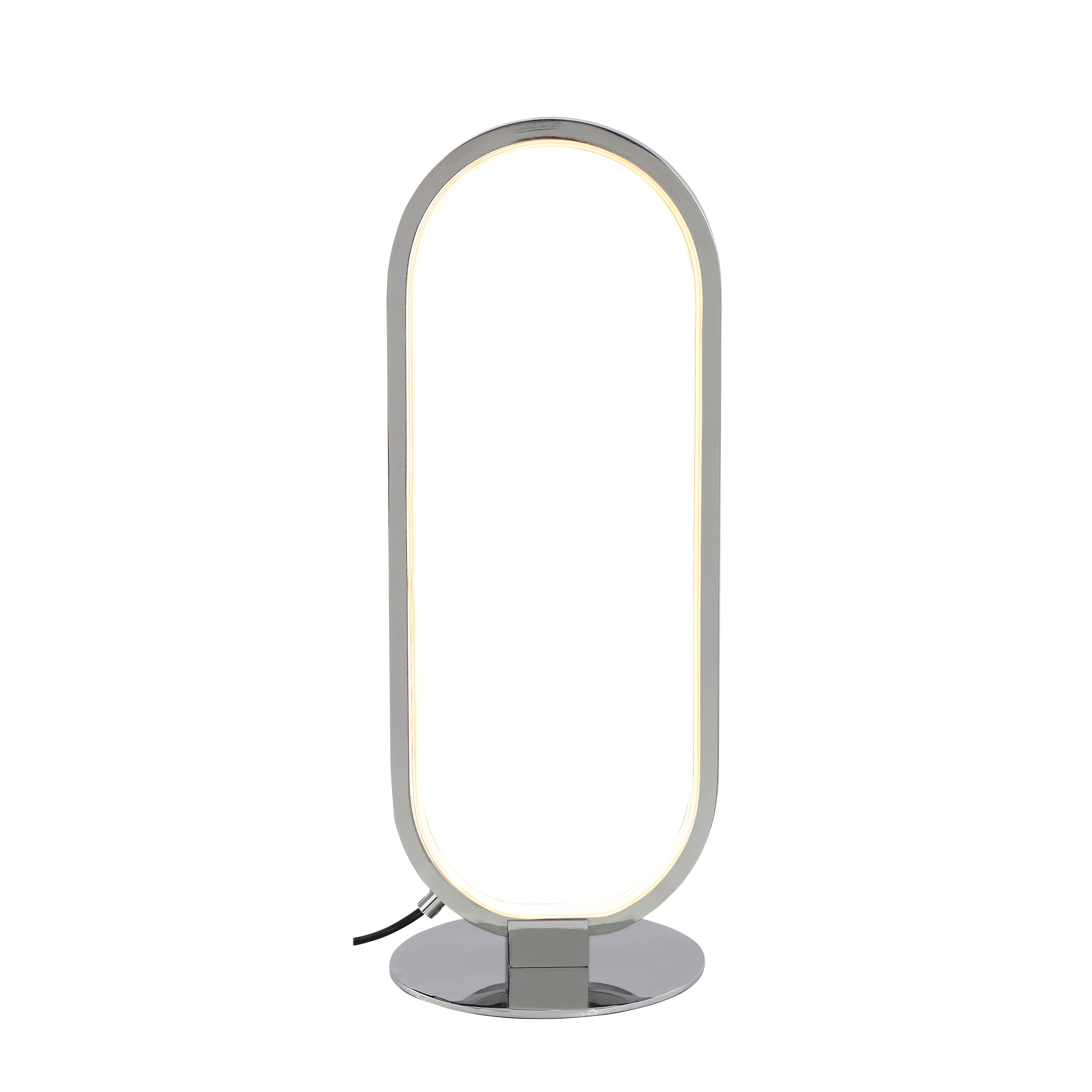 GoodHome Papua Oval Chrome Integrated LED Table light