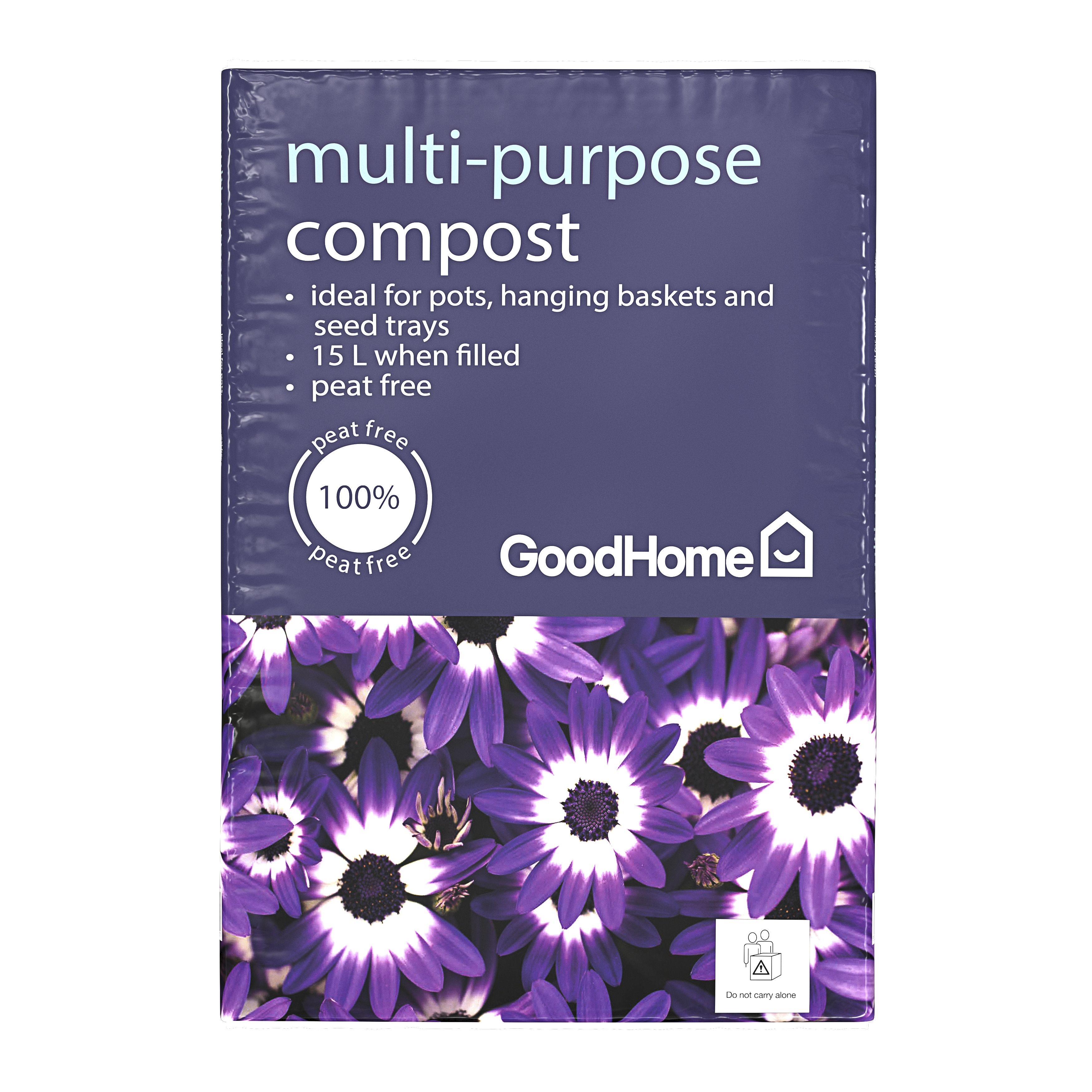 GoodHome Peat-free Multi-purpose Compost 15L | DIY at B&Q