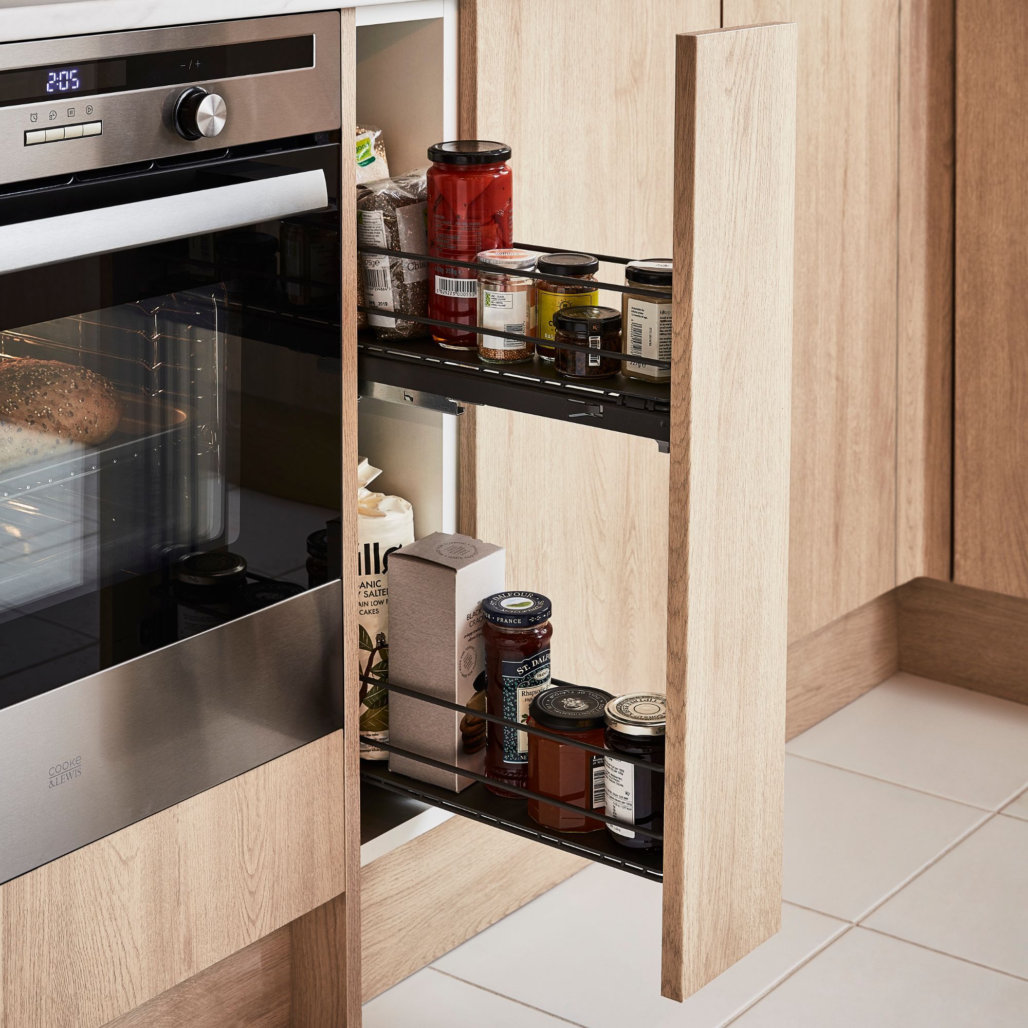 GoodHome Pebre Matt Anthracite Soft close runners Universal Pull out ...