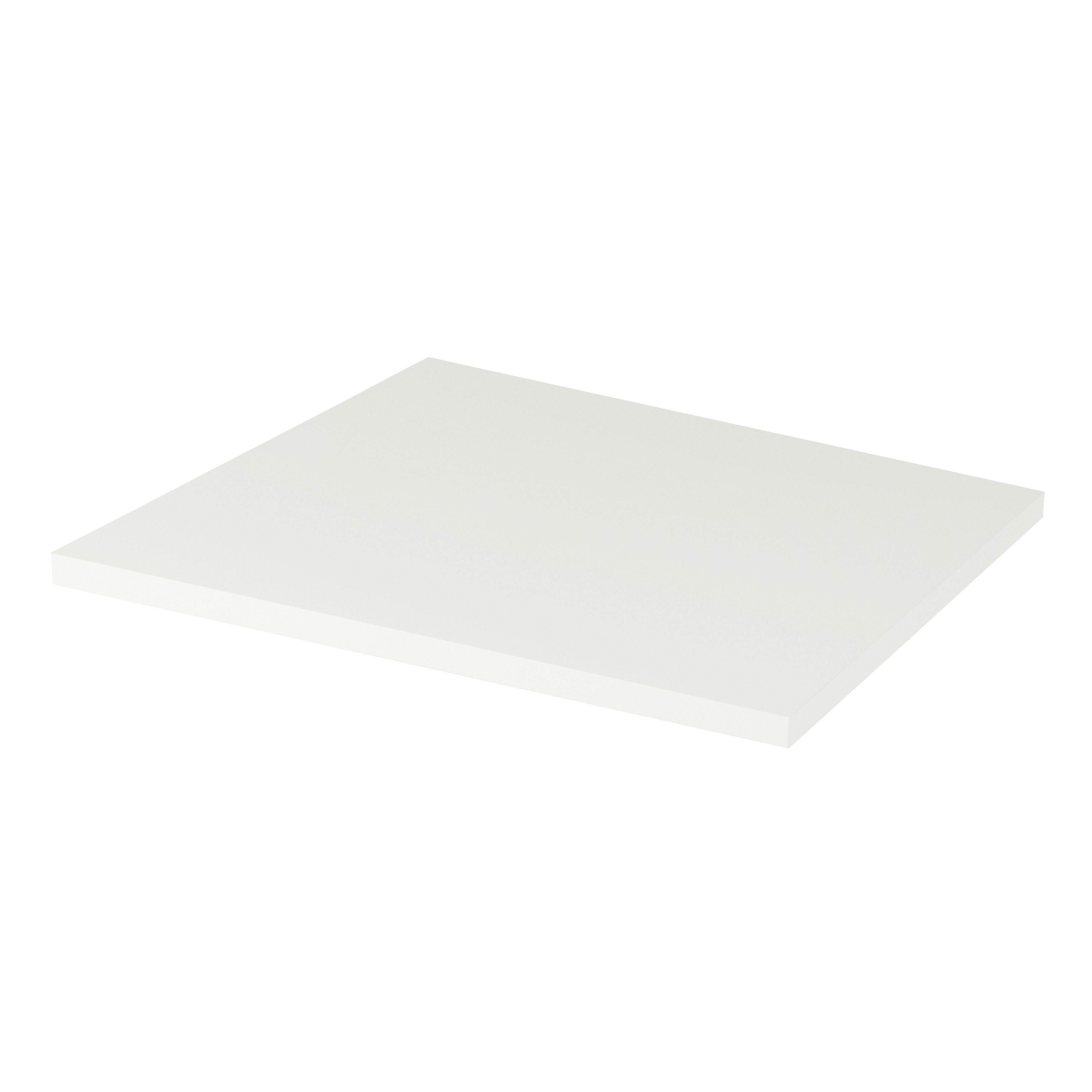 GoodHome Perma Satin White Square edge MDF Bathroom Worktop (T) 2.8cm x ...