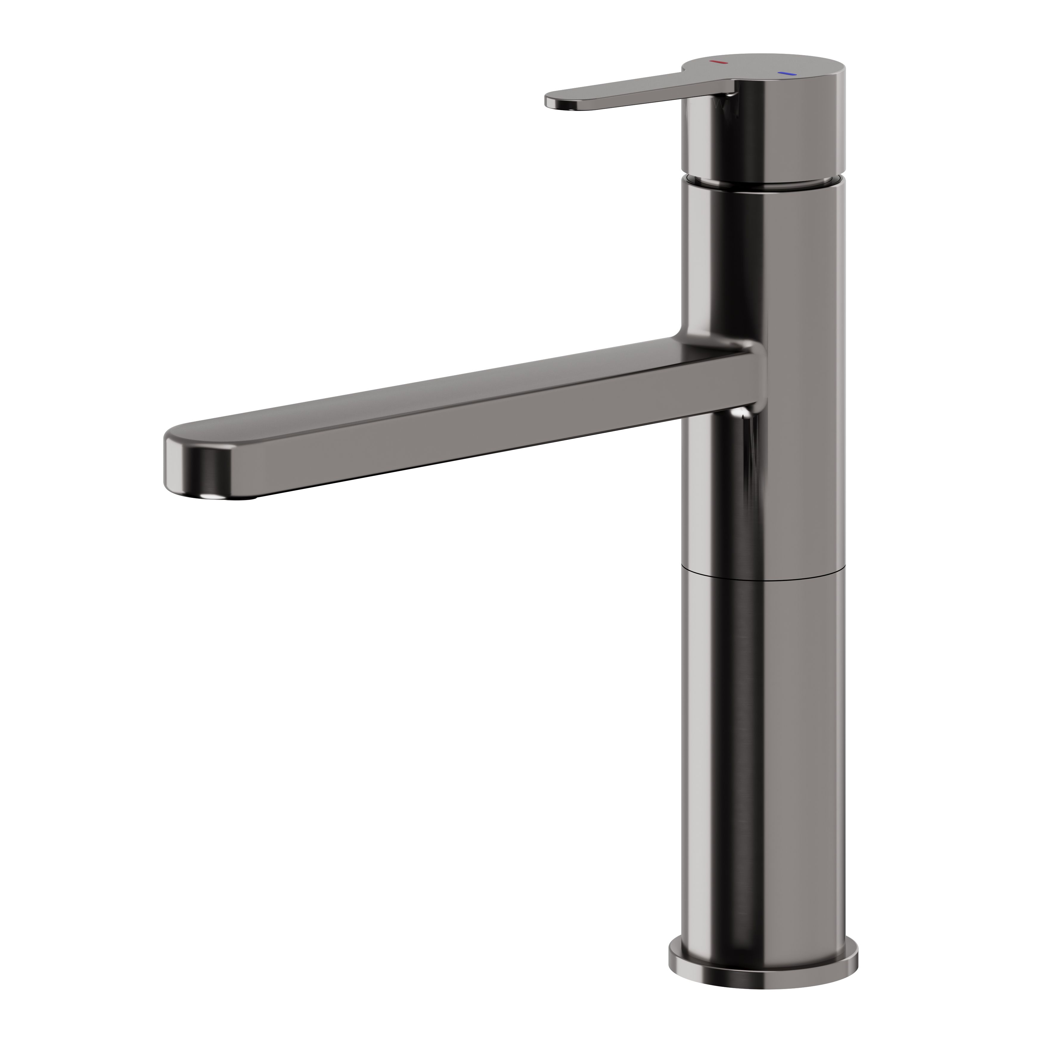 GoodHome Phoran Black Titanium effect Kitchen Top lever Tap at B&Q