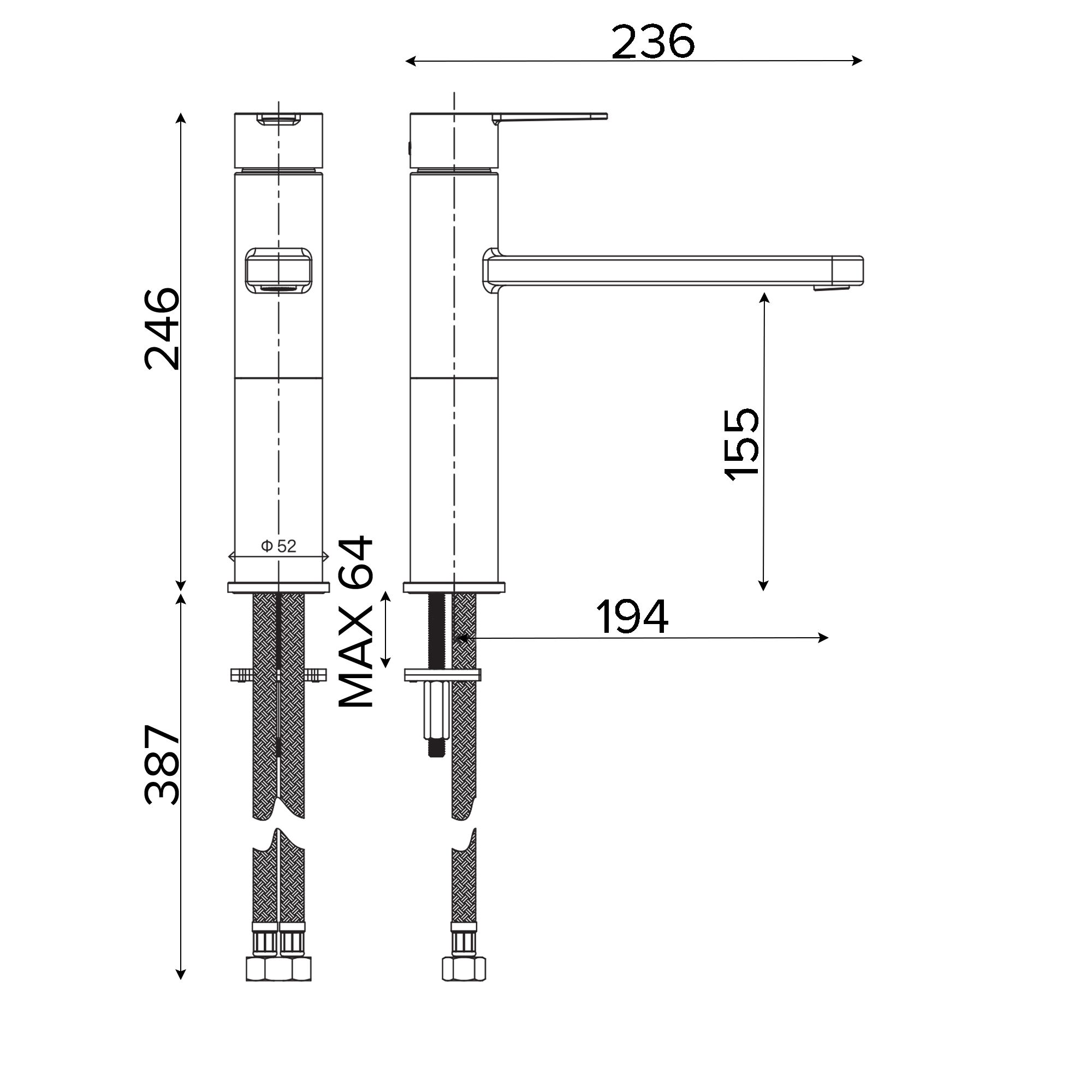 GoodHome Phoran Stainless steel effect Kitchen Top lever Tap