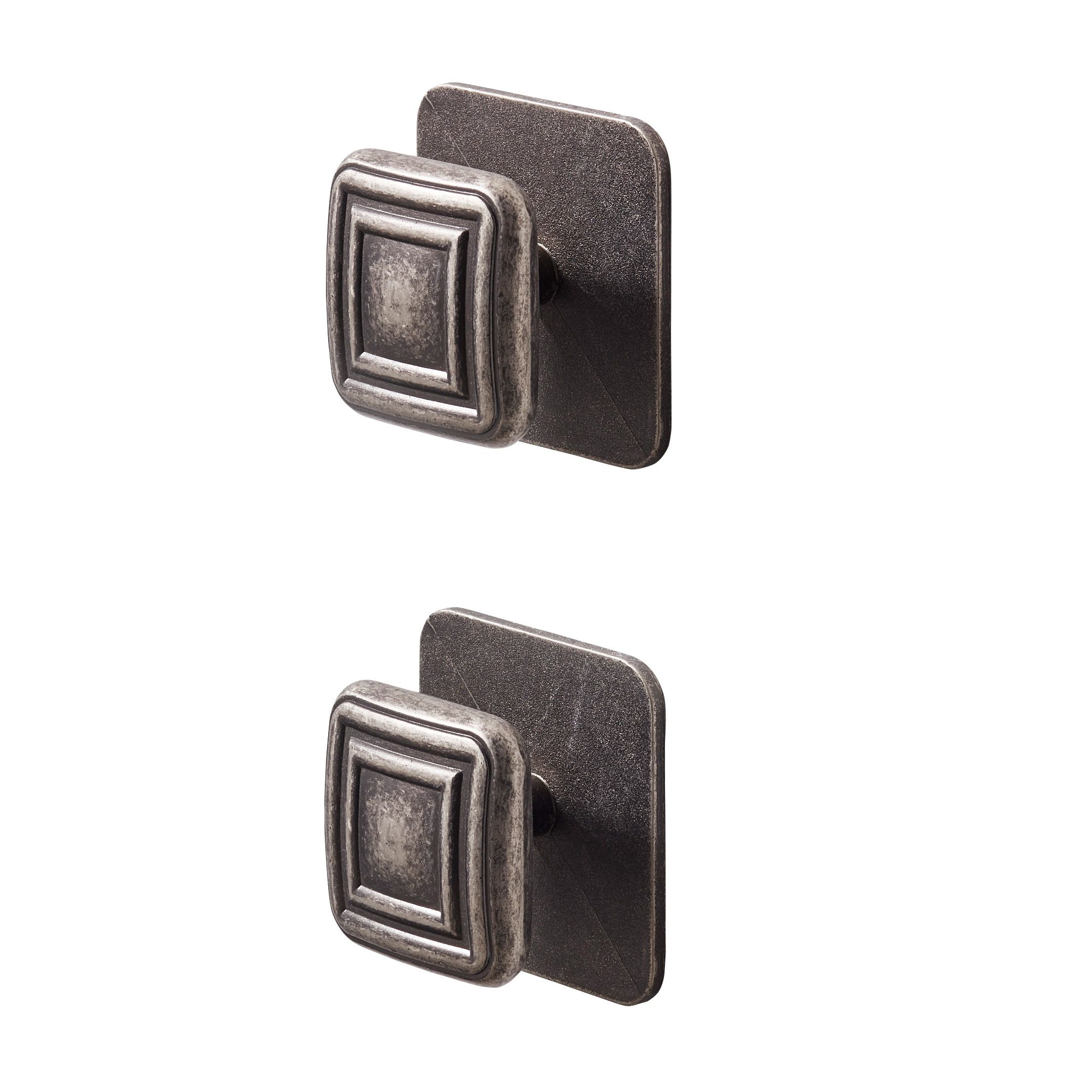 GoodHome Pindur Pewter effect Silver Kitchen cabinets Round Pull Handle ...