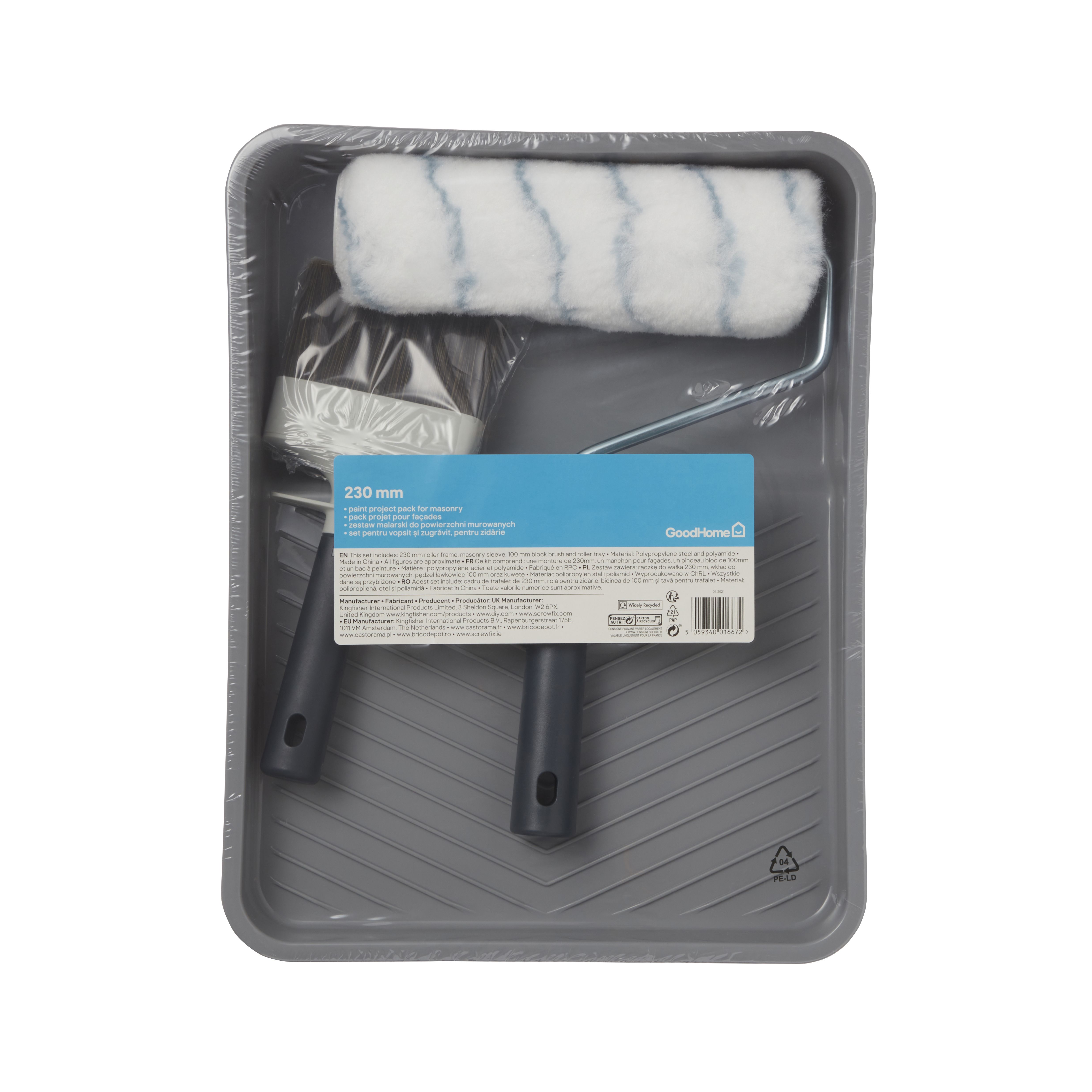 GoodHome Polyamide Long pile Decorating set, 4 pieces