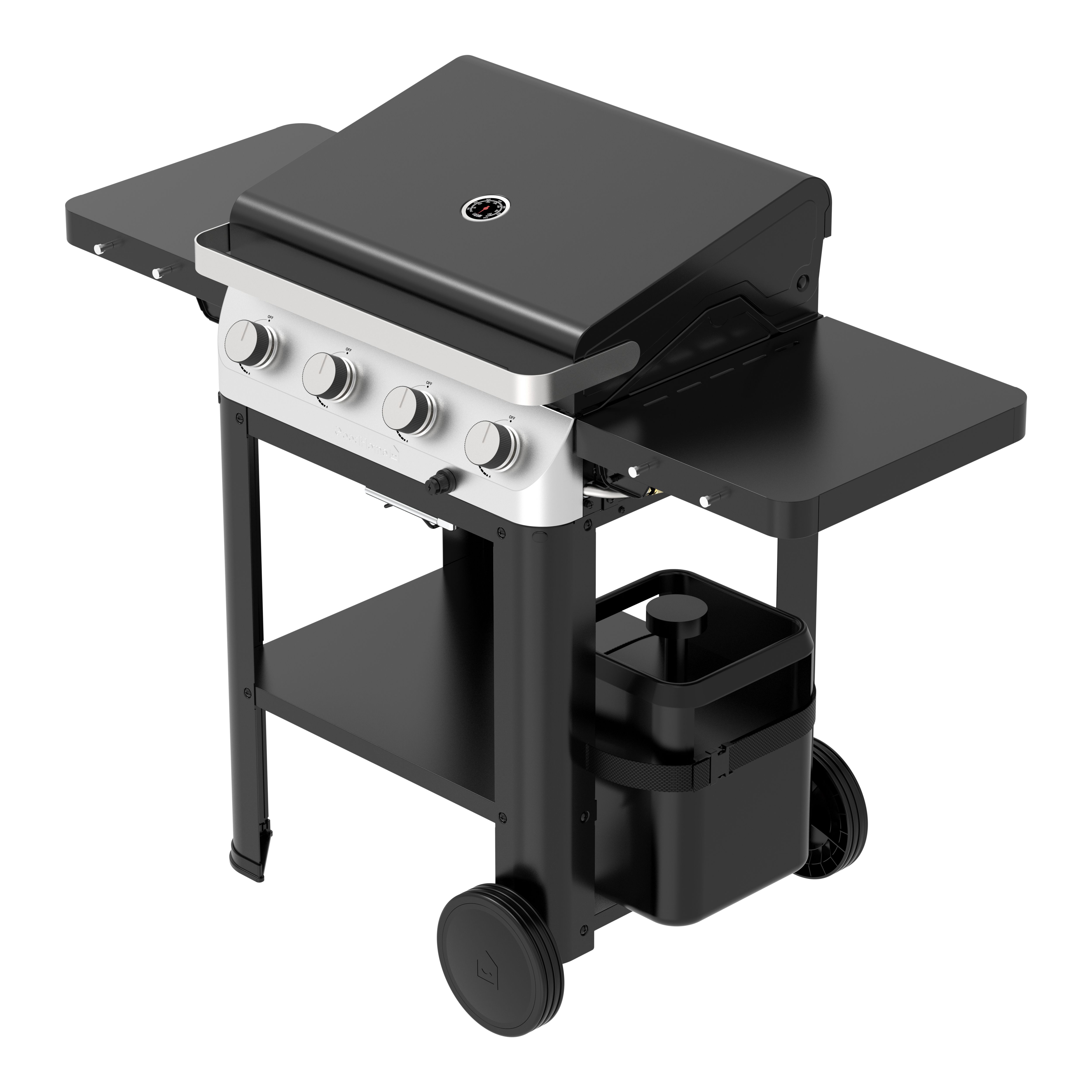 GoodHome Powell Black 4 burner Gas BBQ