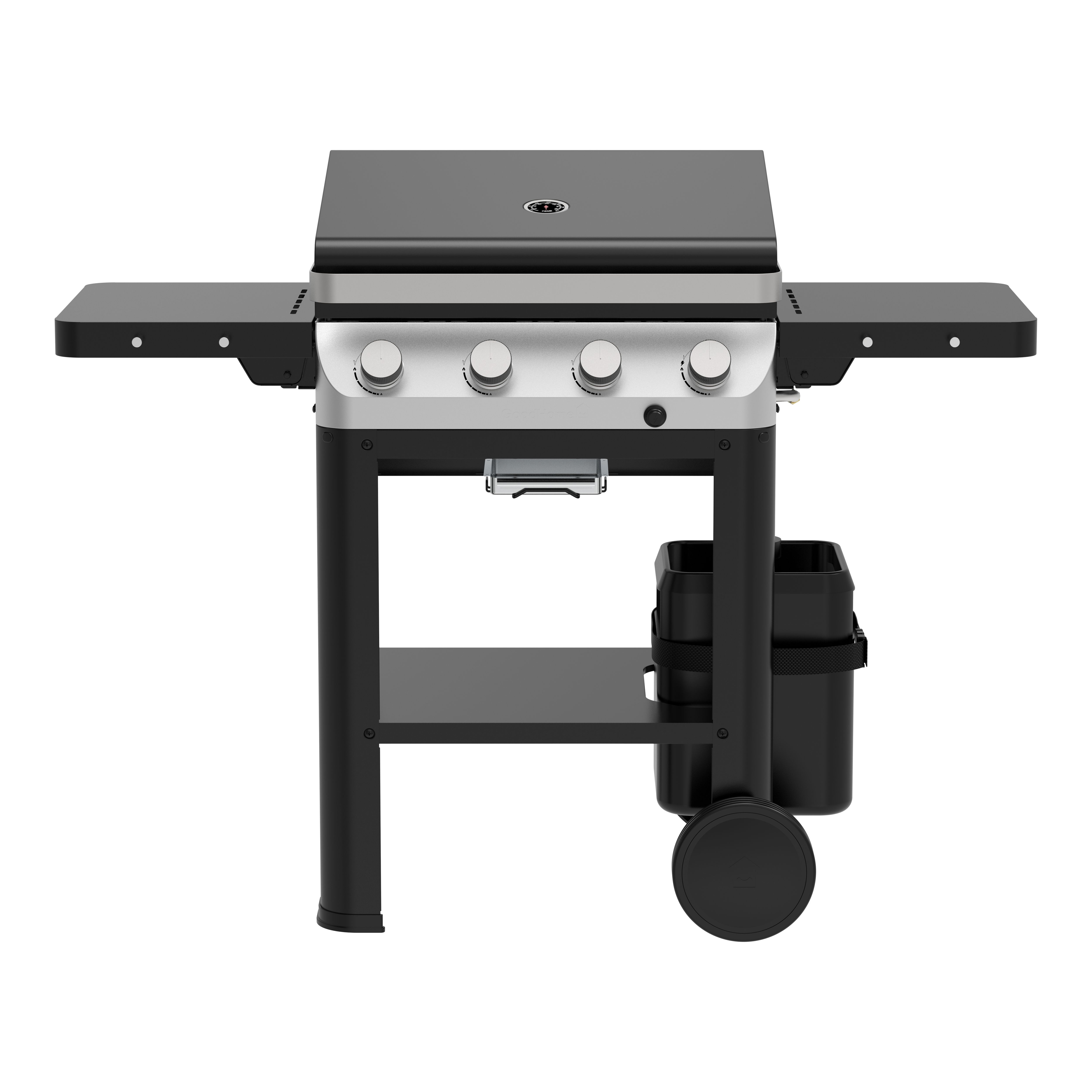 GoodHome Powell Black 4 burner Gas BBQ