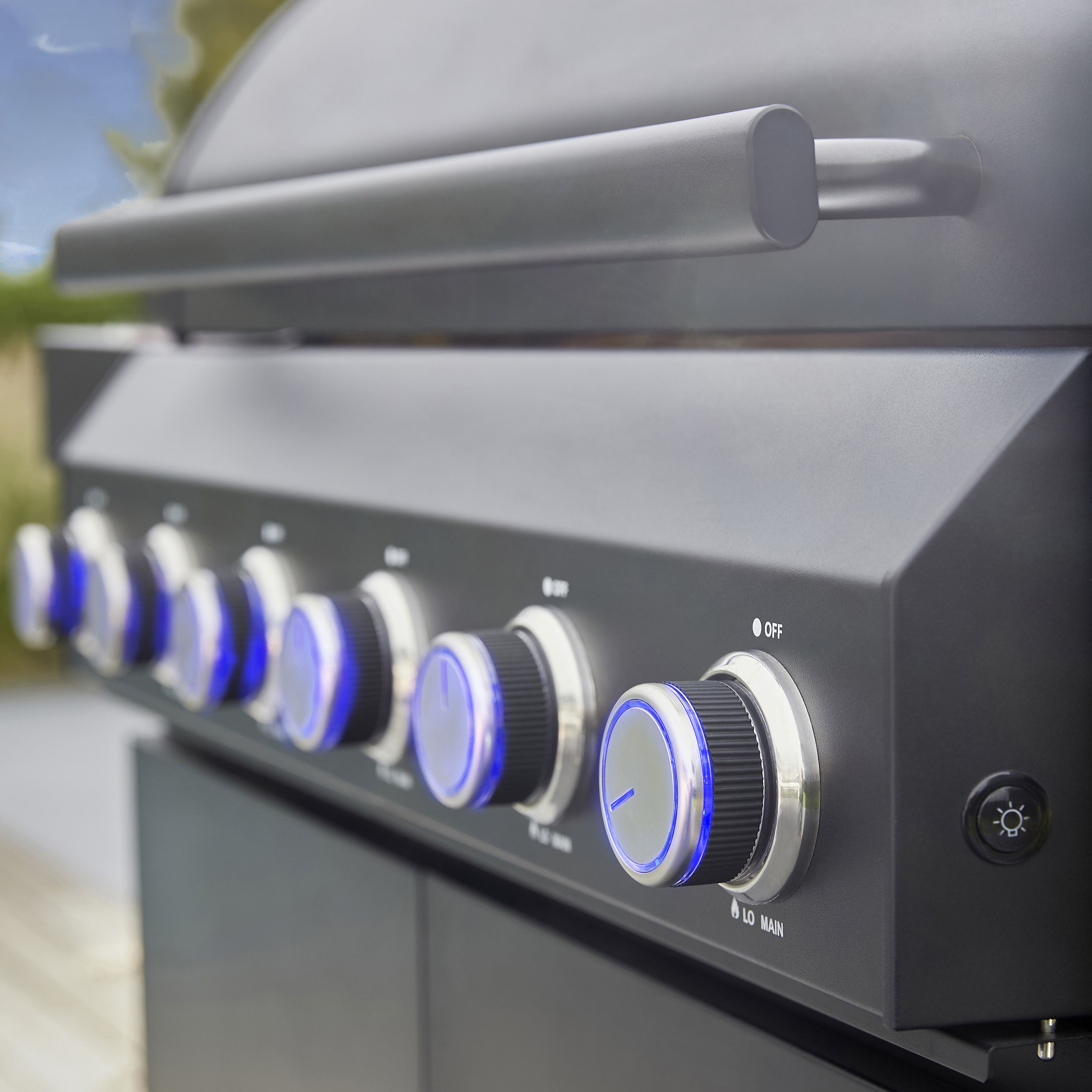 GoodHome Praden Black 6 burner Gas BBQ