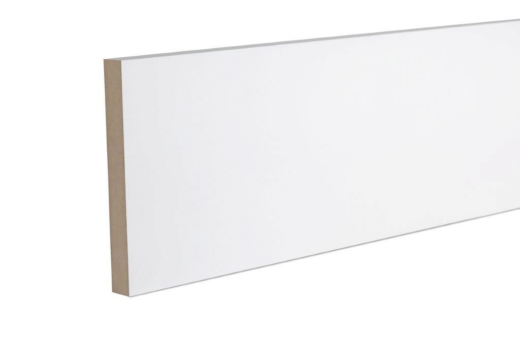 GoodHome Primed White MDF Square Skirting board (L)2400mm (W)144mm (T ...