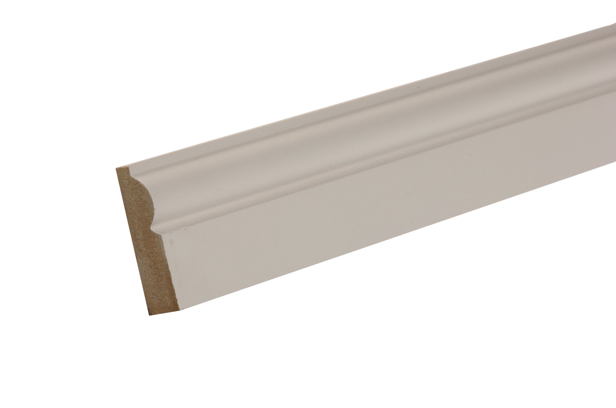 GoodHome Primed White MDF Torus Architrave (L)2100mm (W)69mm (T)18mm ...