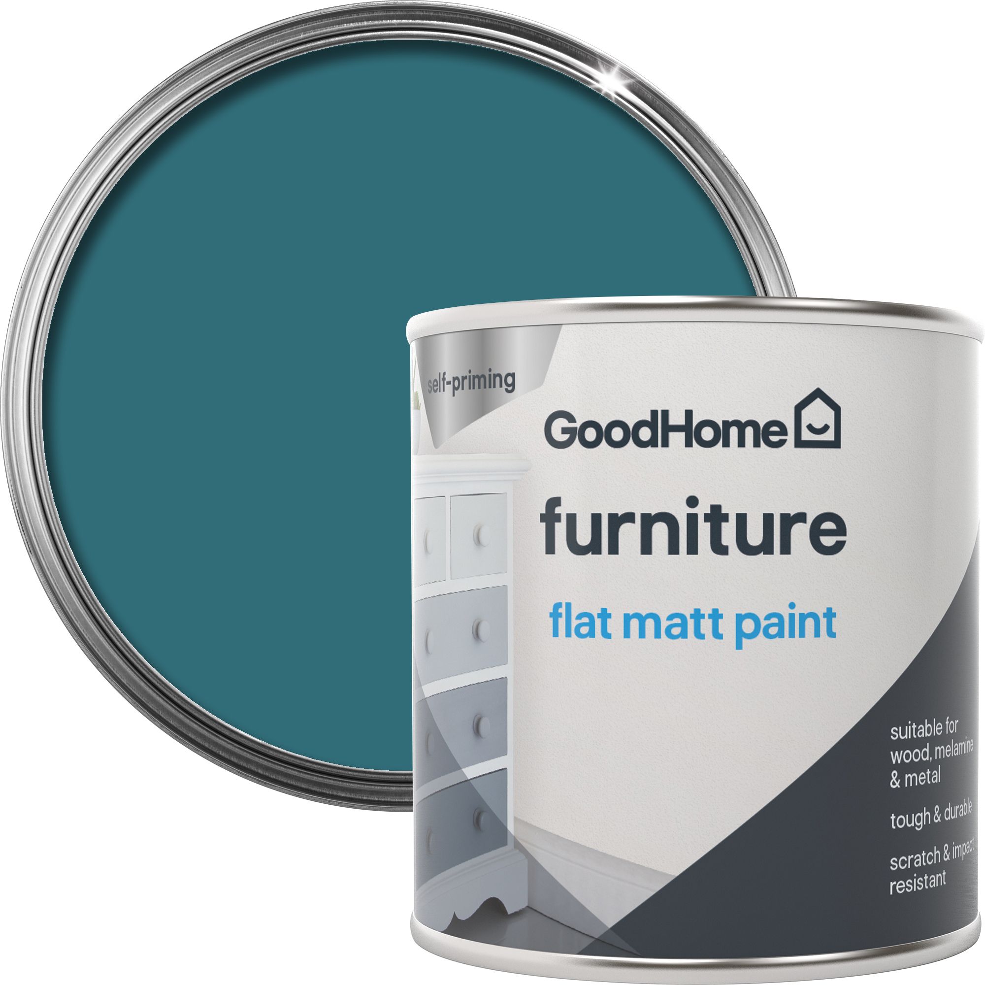 GoodHome Renovation Sainte-Maxime Flat matt Furniture paint, 125ml ...