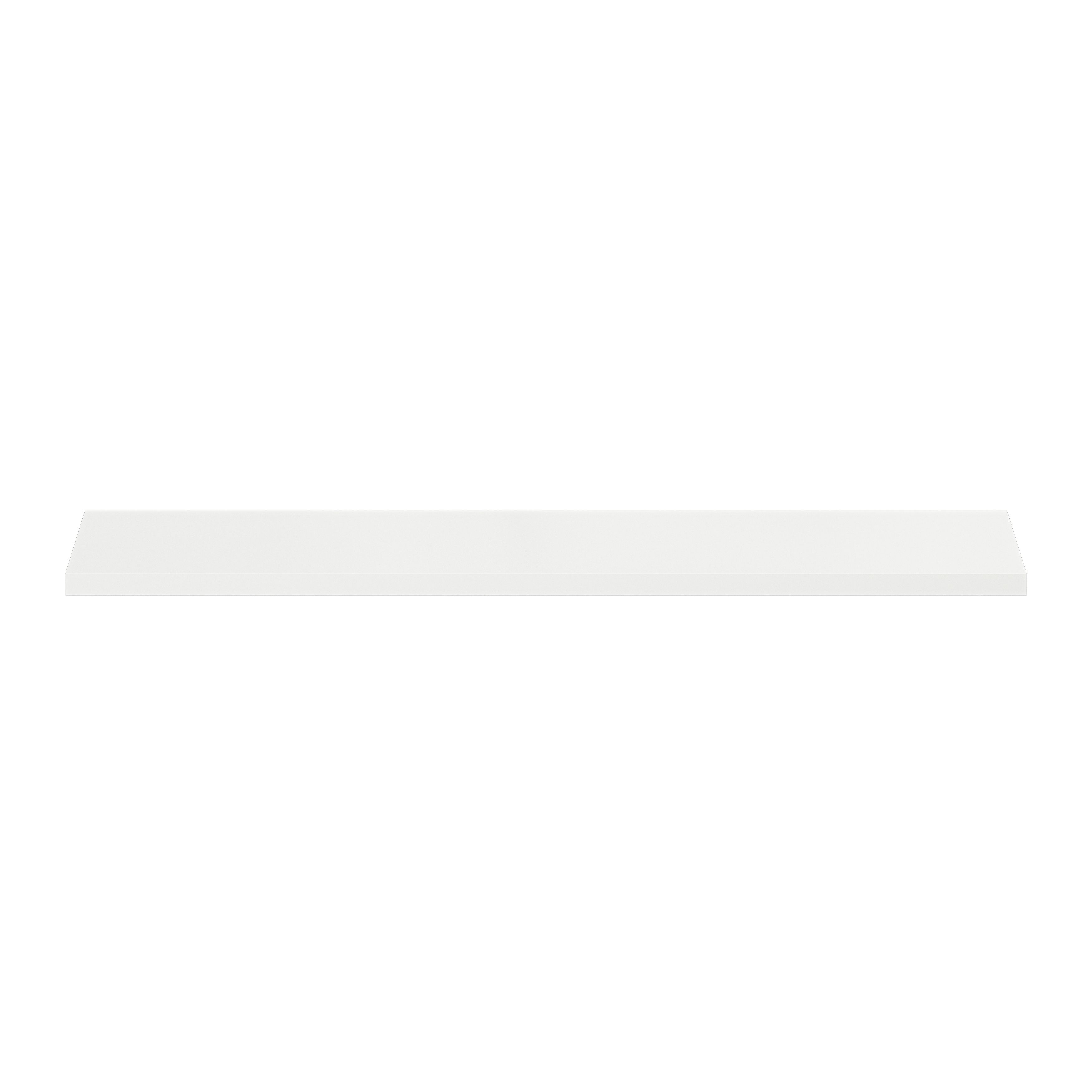 GoodHome Rigga Satin white Rectangular Floating shelf (L)80cm x (D)19cm