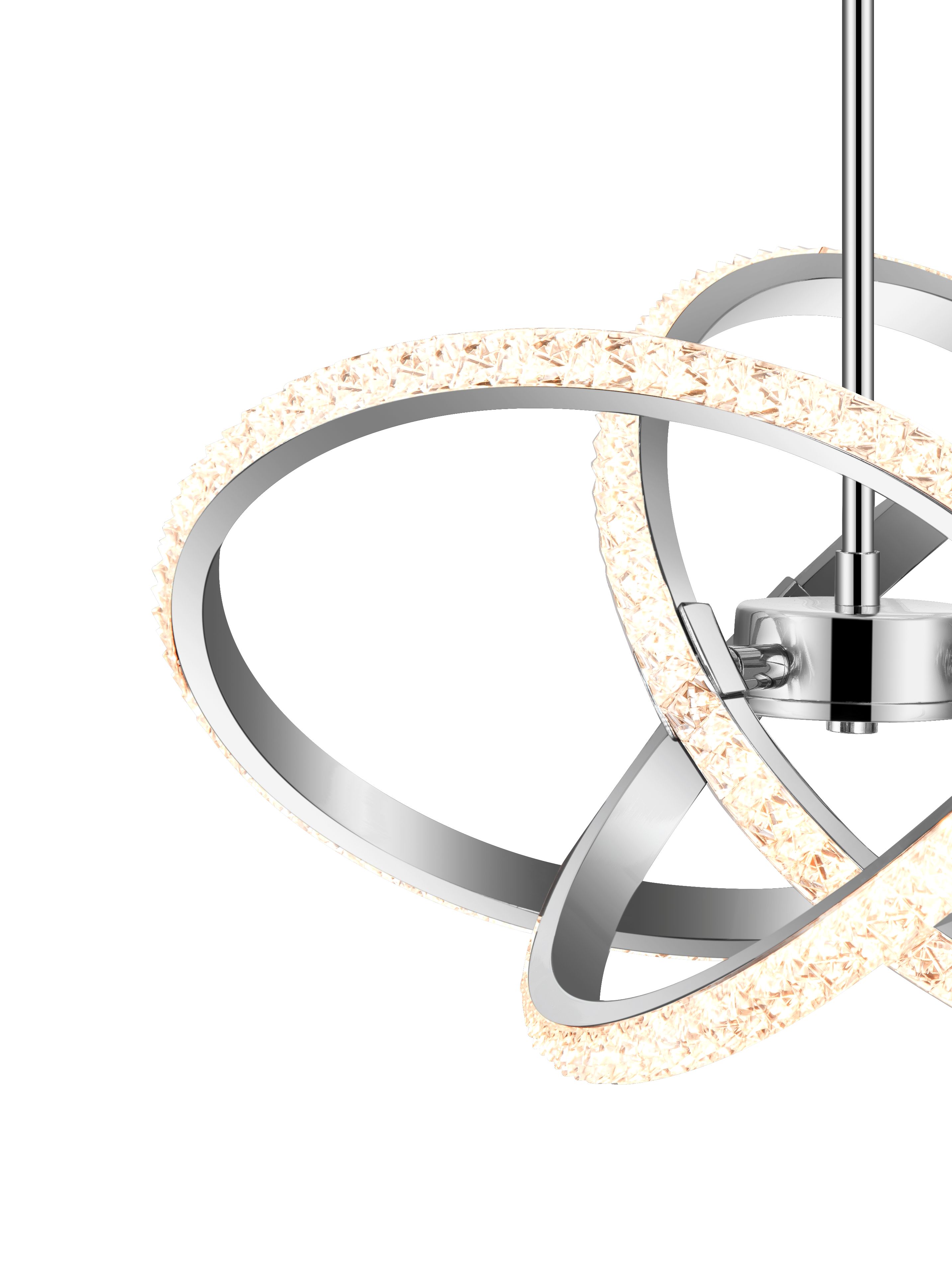 GoodHome Round Beaded Metal & plastic Chrome effect LED Entwined ...