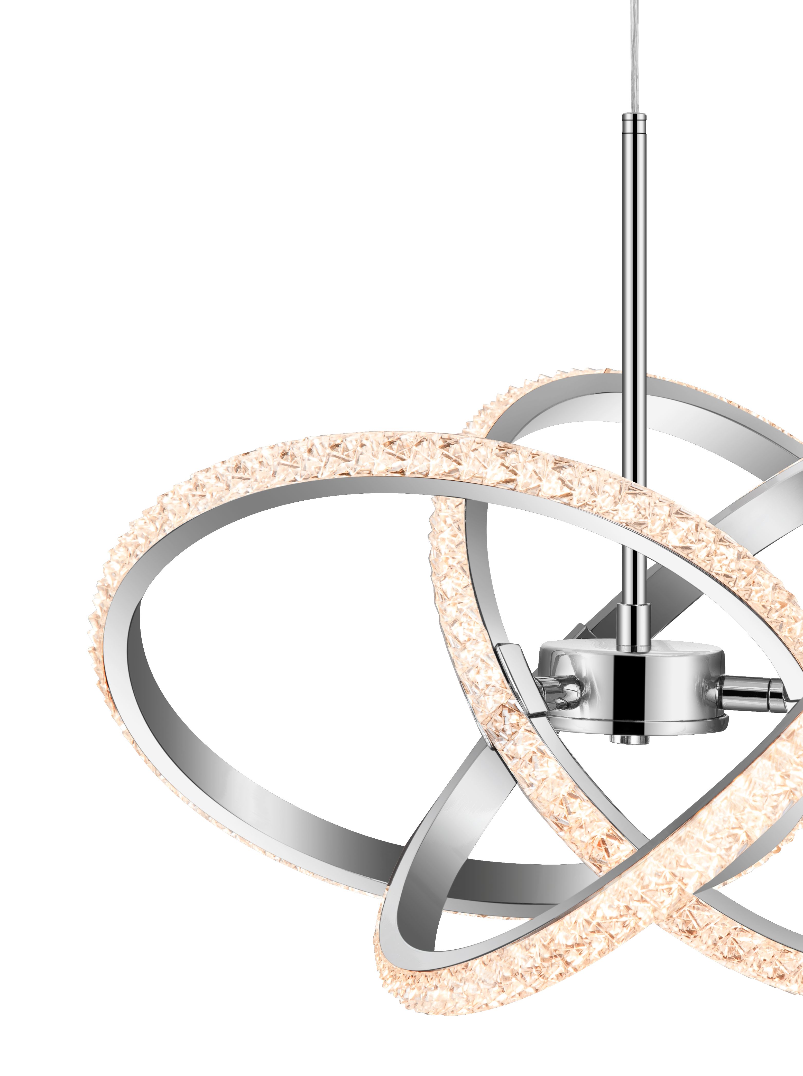 GoodHome Round Beaded Metal & plastic Chrome effect LED Entwined ...