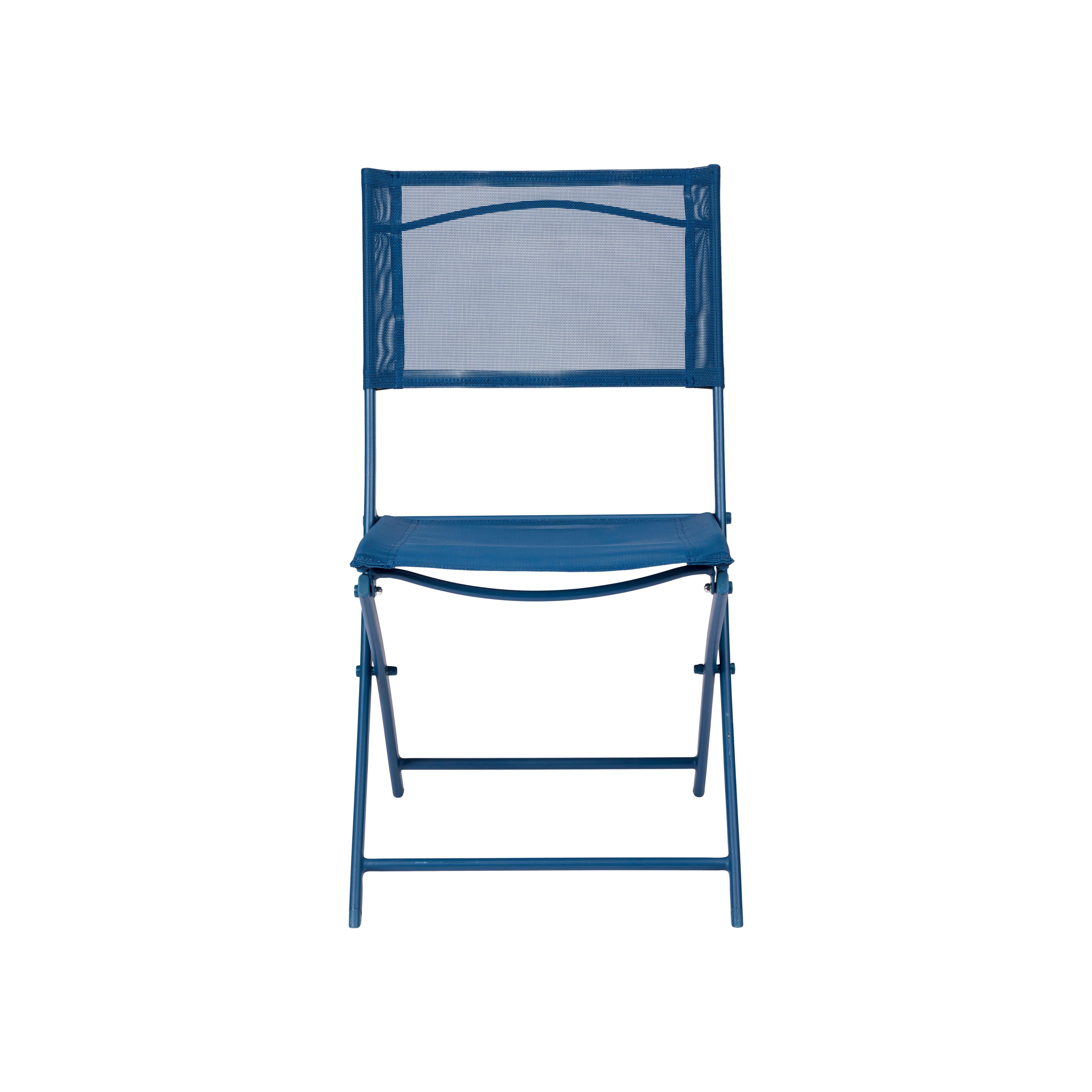 GoodHome Saba Moroccan blue Metal Foldable Chair